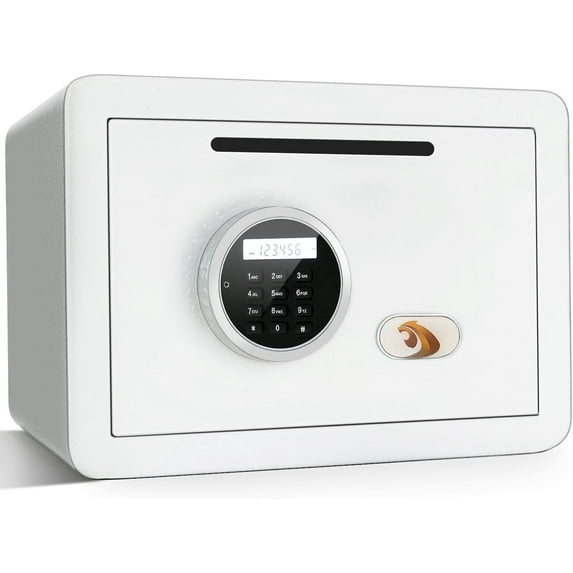 Drop Safe, Digital Safe With Keypad, White Small Safe Box- Deposit ...