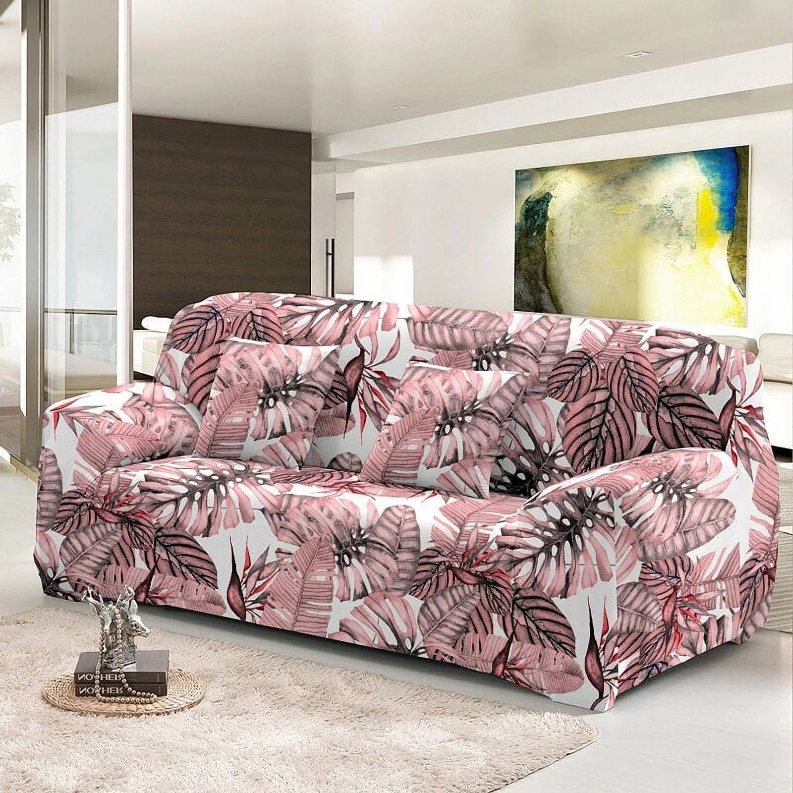 Drop Shipping Summer Leaves Stretch Slipcover Slip-resistant Elastic ...