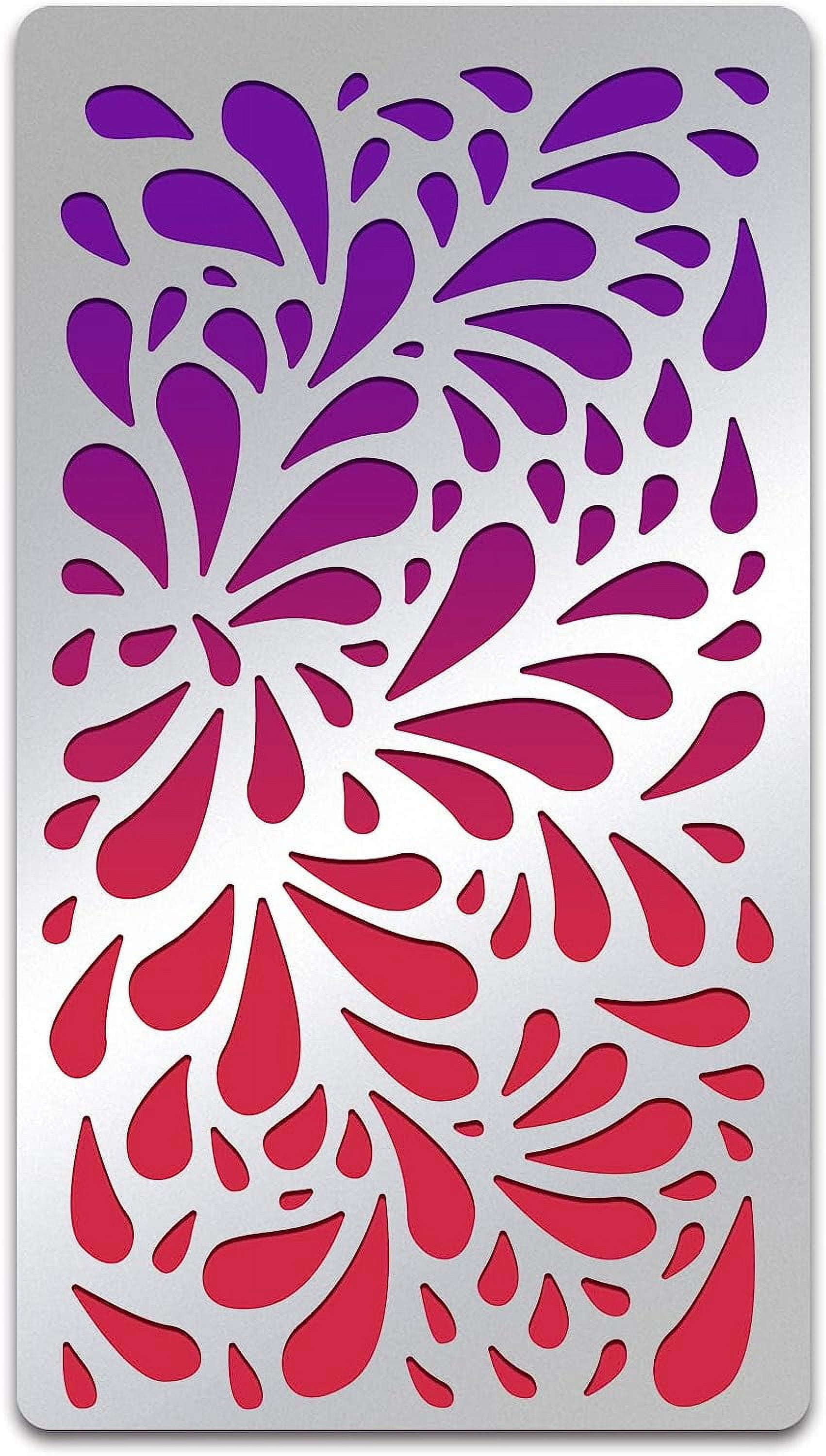 Drop Stencils 10x17.5cm Teardrop Flower Drawing Template Metal ...