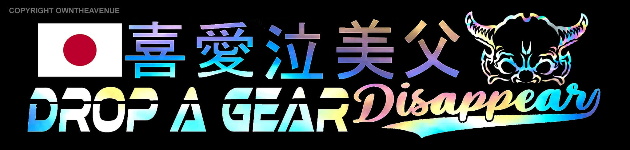 Drop a Gear Disappear JDM Kanji Japanese Drifting Racing Holographic ...