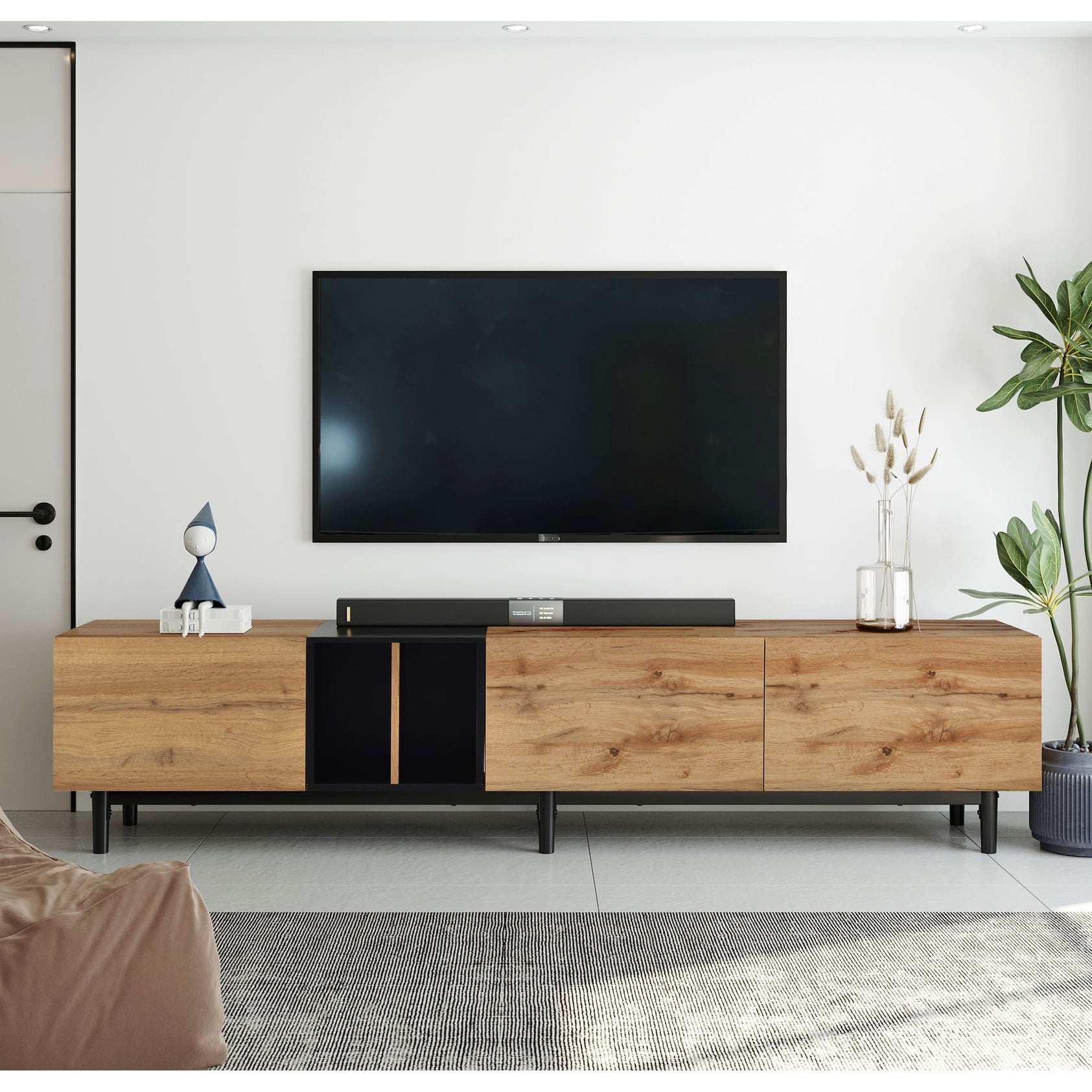 Drop down doors design | Ideal for modern minimalist bedroom setup | Effortless storage access ...