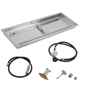 SKYSHALO 24x8 inch Stainless Steel Fire Pit Insert, Rectangular Burner ...