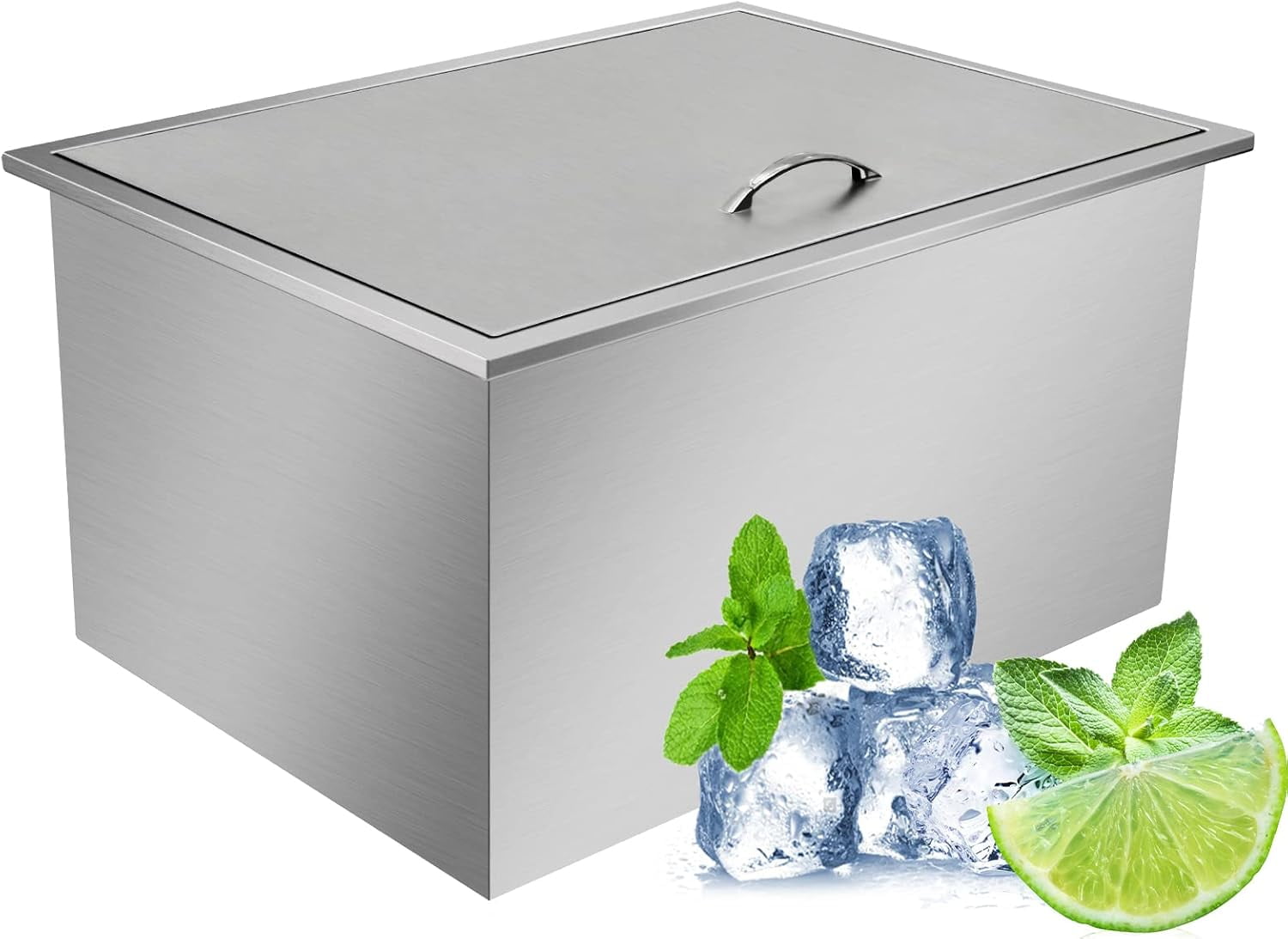 Drop-in Ice Chest 22L x 17W x 12H Inch Stainless Steel Ice Cooler with ...