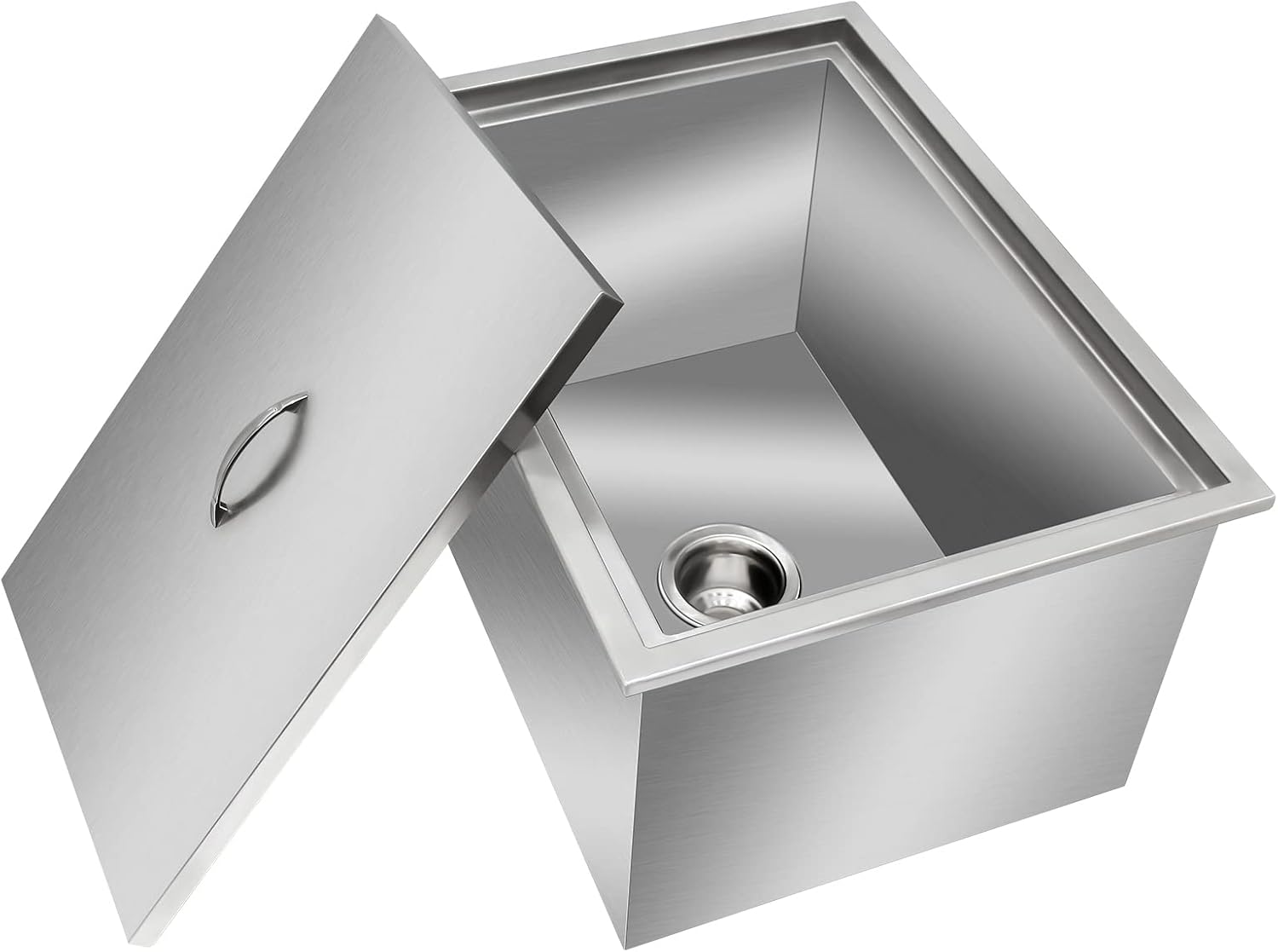 Drop-in Ice Chest, 23L x 17W x 12H Inch Stainless Steel Ice Cooler with ...