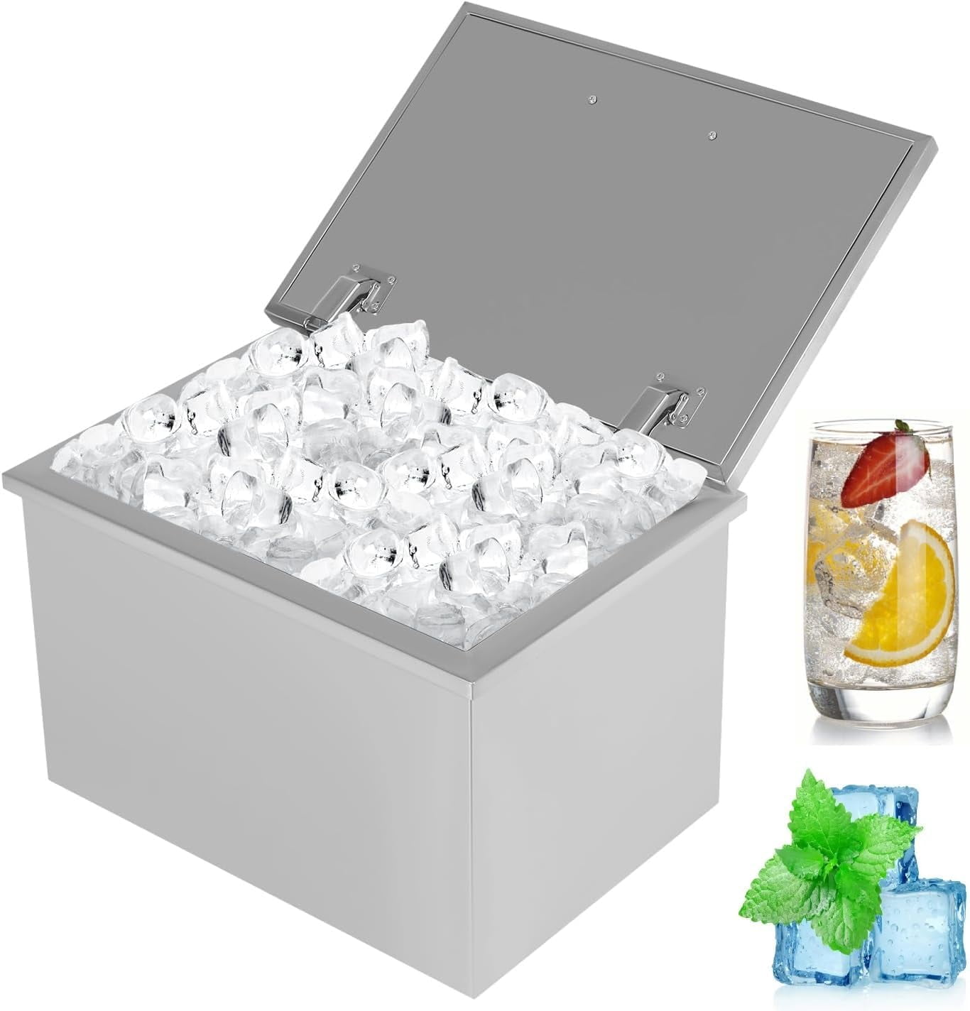 Drop in Ice Chest Drop in Cooler Stainless Steel with Sliding Cover Bar ...