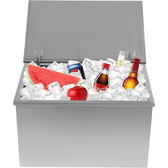 Drop in Ice Chest Drop in Cooler Stainless Steel with Sliding Cover Bar ...