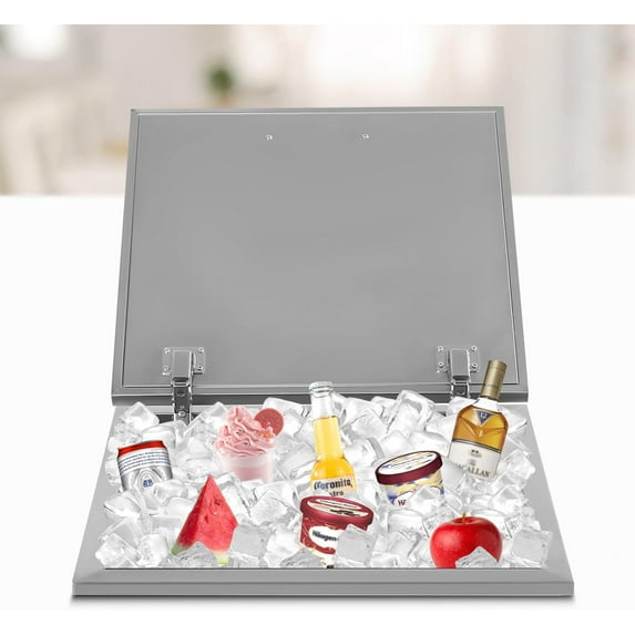 Drop in Ice Chest Drop in Cooler Stainless Steel with Sliding Cover Bar ...
