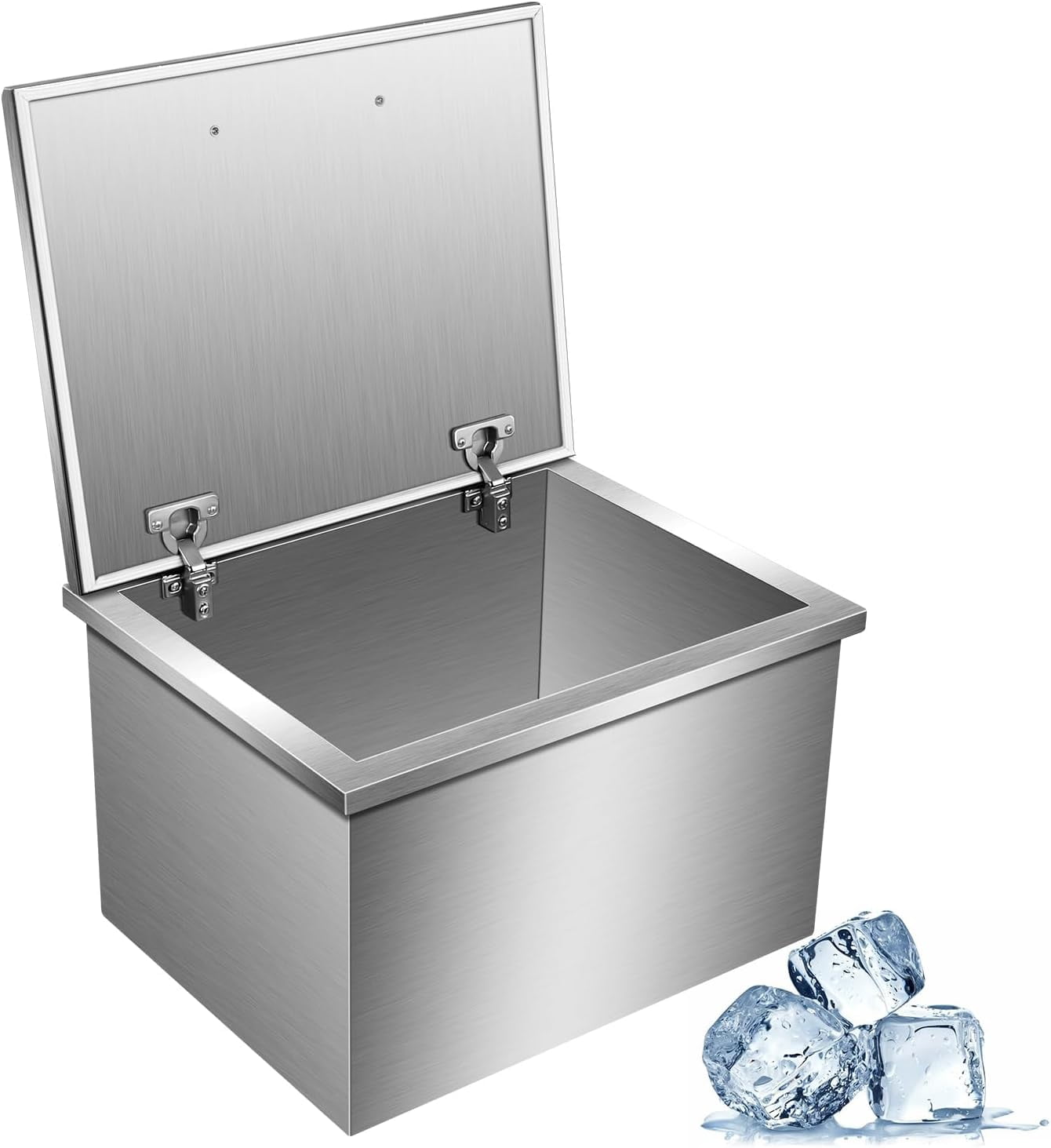 Drop-in Ice Chest, Stainless Steel Ice Cooler with Removable Cover ...