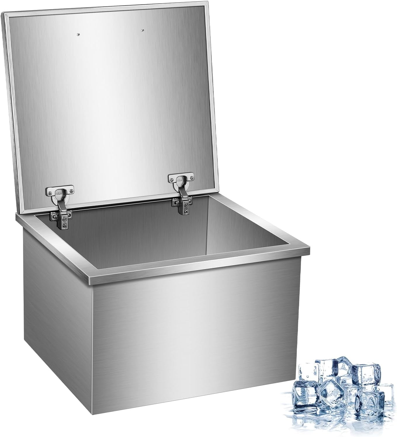 Drop-in Ice Chest, Stainless Steel Ice Cooler with Removable Cover ...