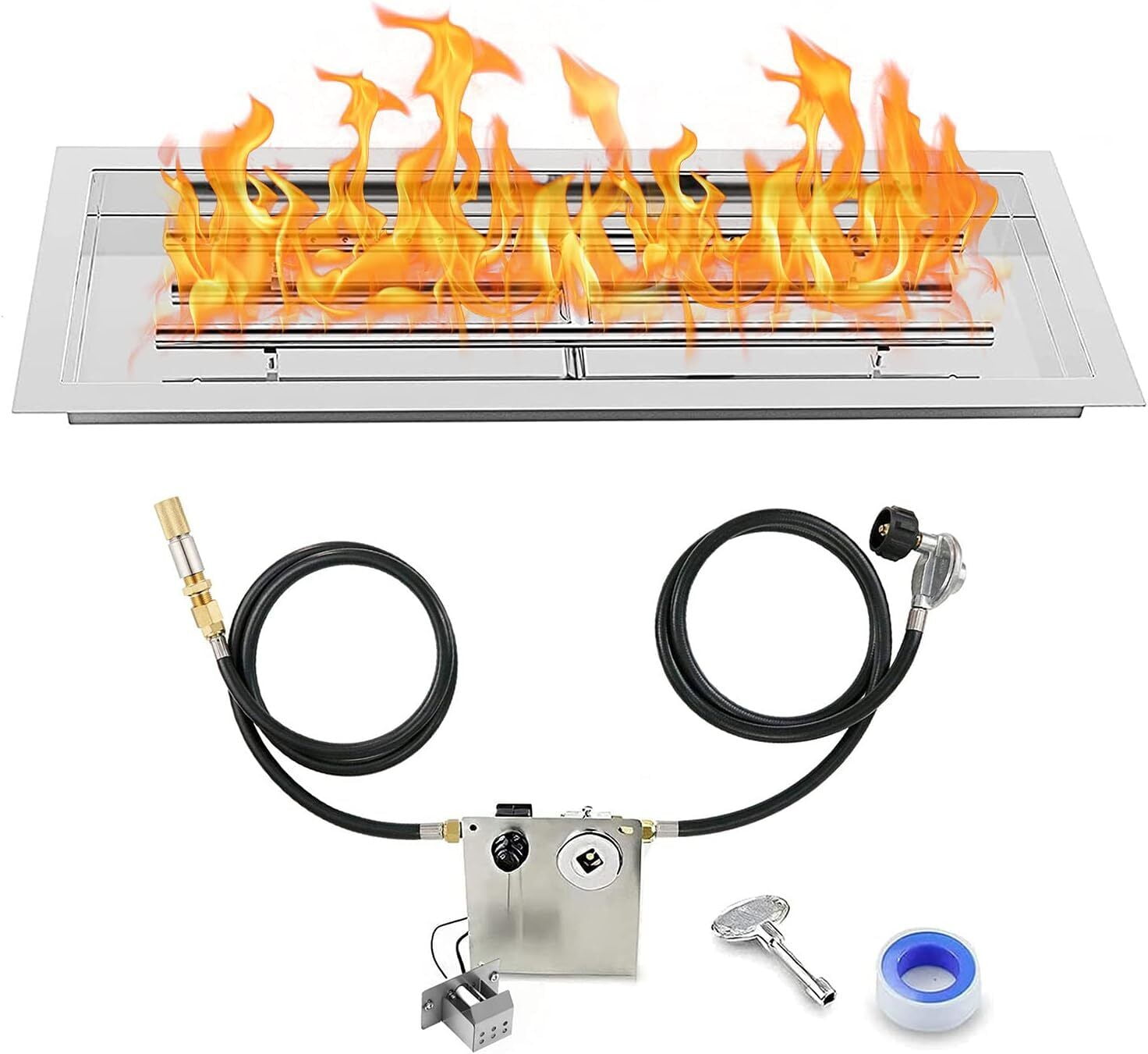 Drop-in Insert Fire Pit Pan Burner Kit,Fire Pit Table Insert Stainless ...