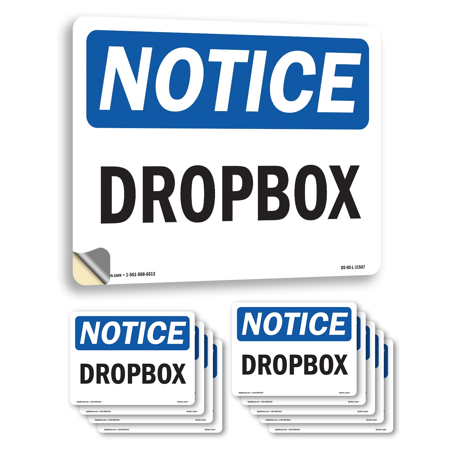 Dropbox OSHA Notice Vinyl Decal Label 24 Inch x 18 Inch - 10 Pack ...