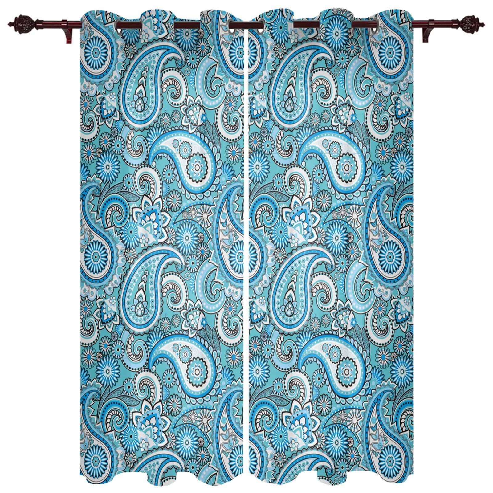 Droplet Blue Pattern Curtains for Living Room Window Curtain for ...