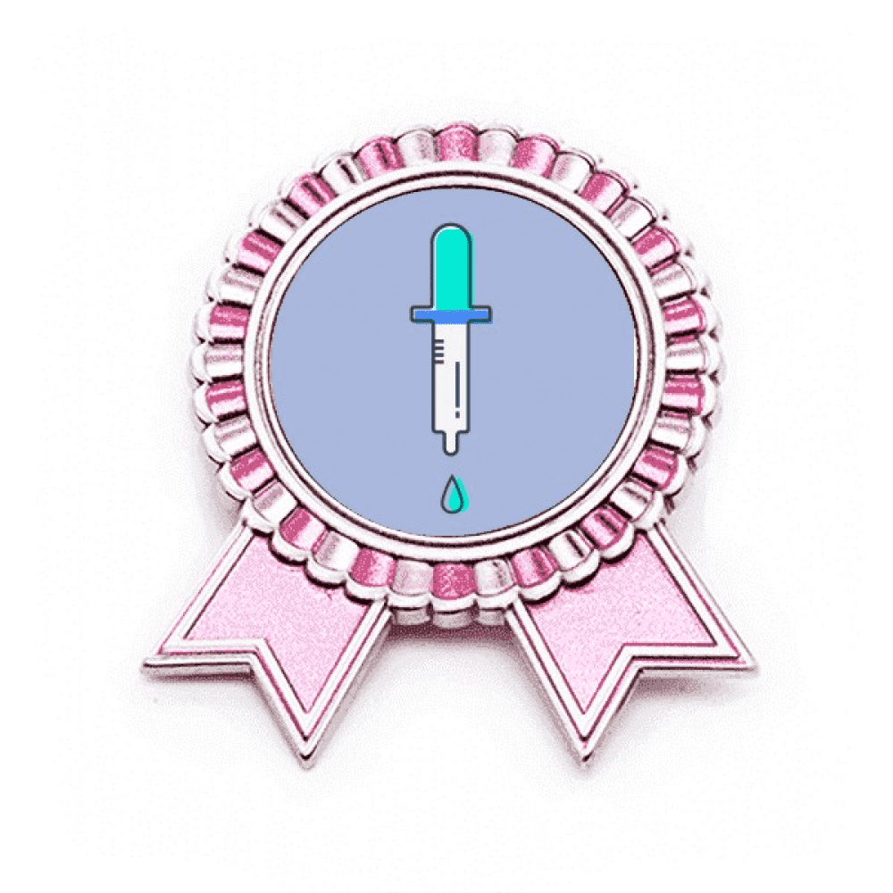 Dropper Apparatus Experiment Sign Badge Brooch Pin Pink Winner Award ...