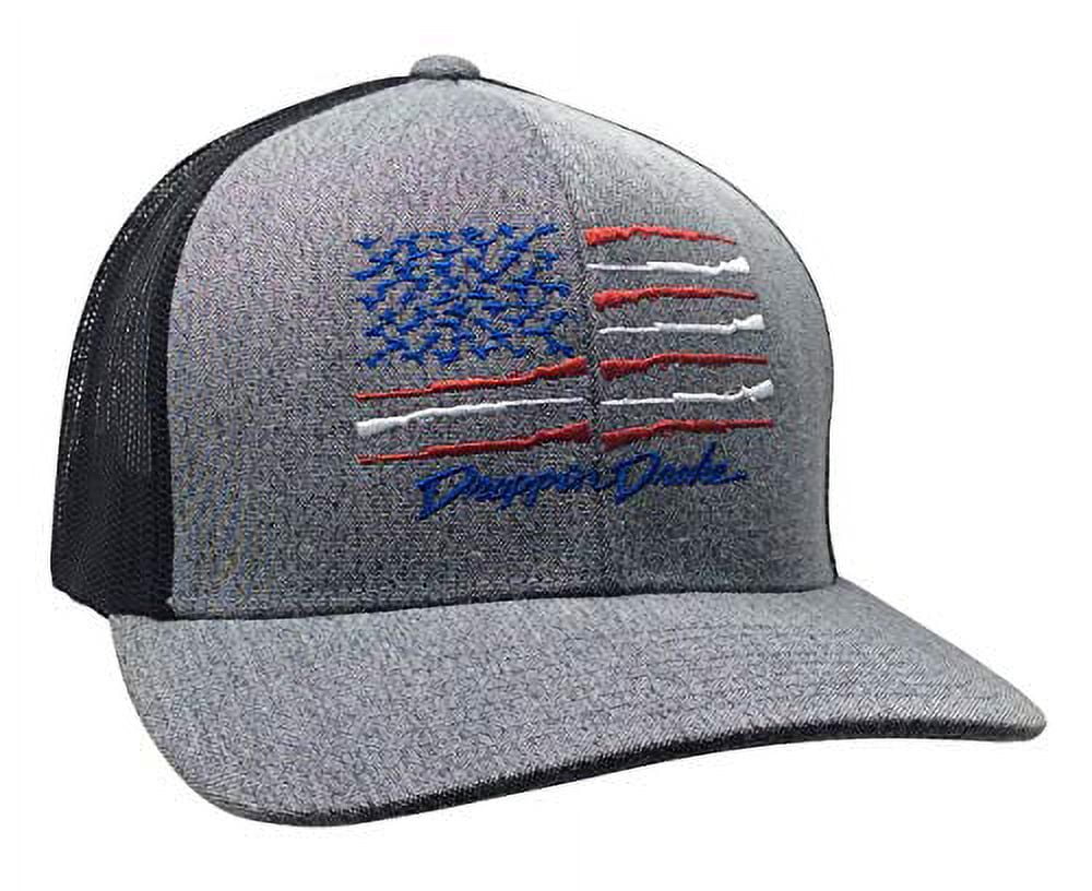 Droppin Drake American Duck Flag Trucker Mesh Snapback Hat- Gray ...