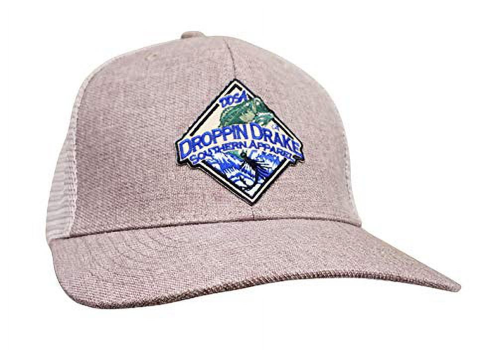 Droppin Drake Bass Patch Logo Trucker Mesh Snapback Hat- Heathered Khaki, Khaki Mesh - Walmart.com