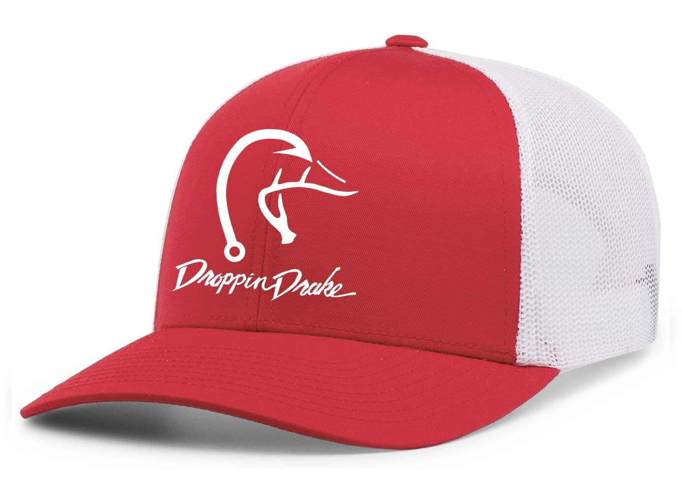 Droppin Drake Hunting Hat Duck Fishing Hook Embroidered Mens Mesh Back ...