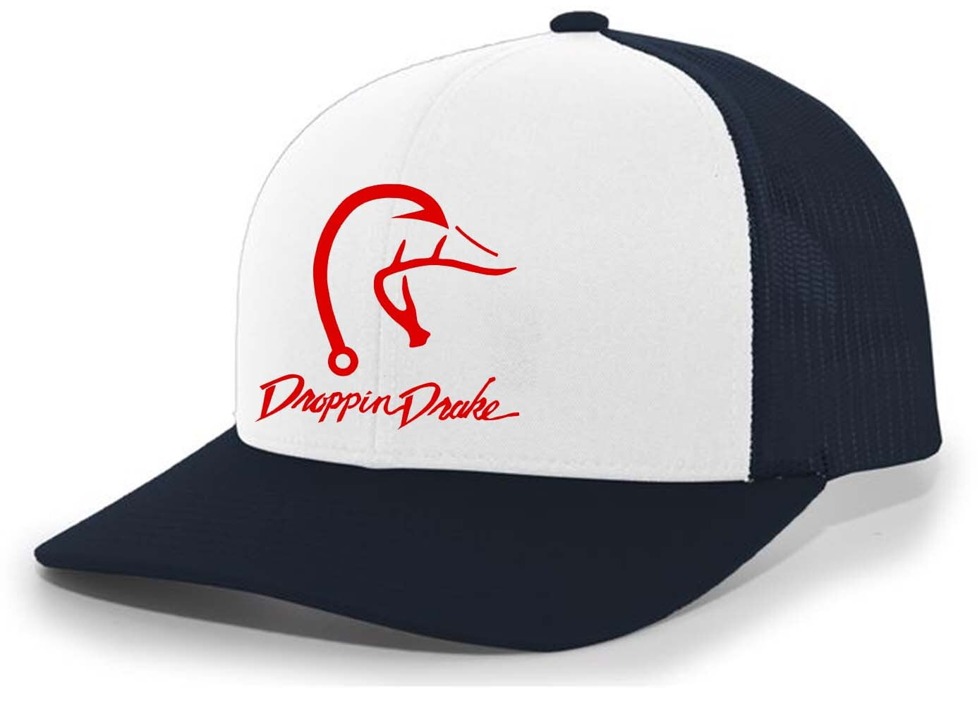 Droppin Drake Hunting Hat Duck Fishing Hook Embroidered Mens Mesh Back ...
