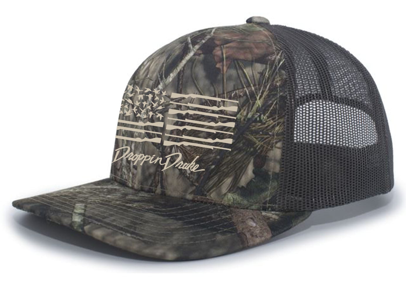 Droppin Drake Southern Apparel Co American Duck Gun Flag Trucker Mesh ...