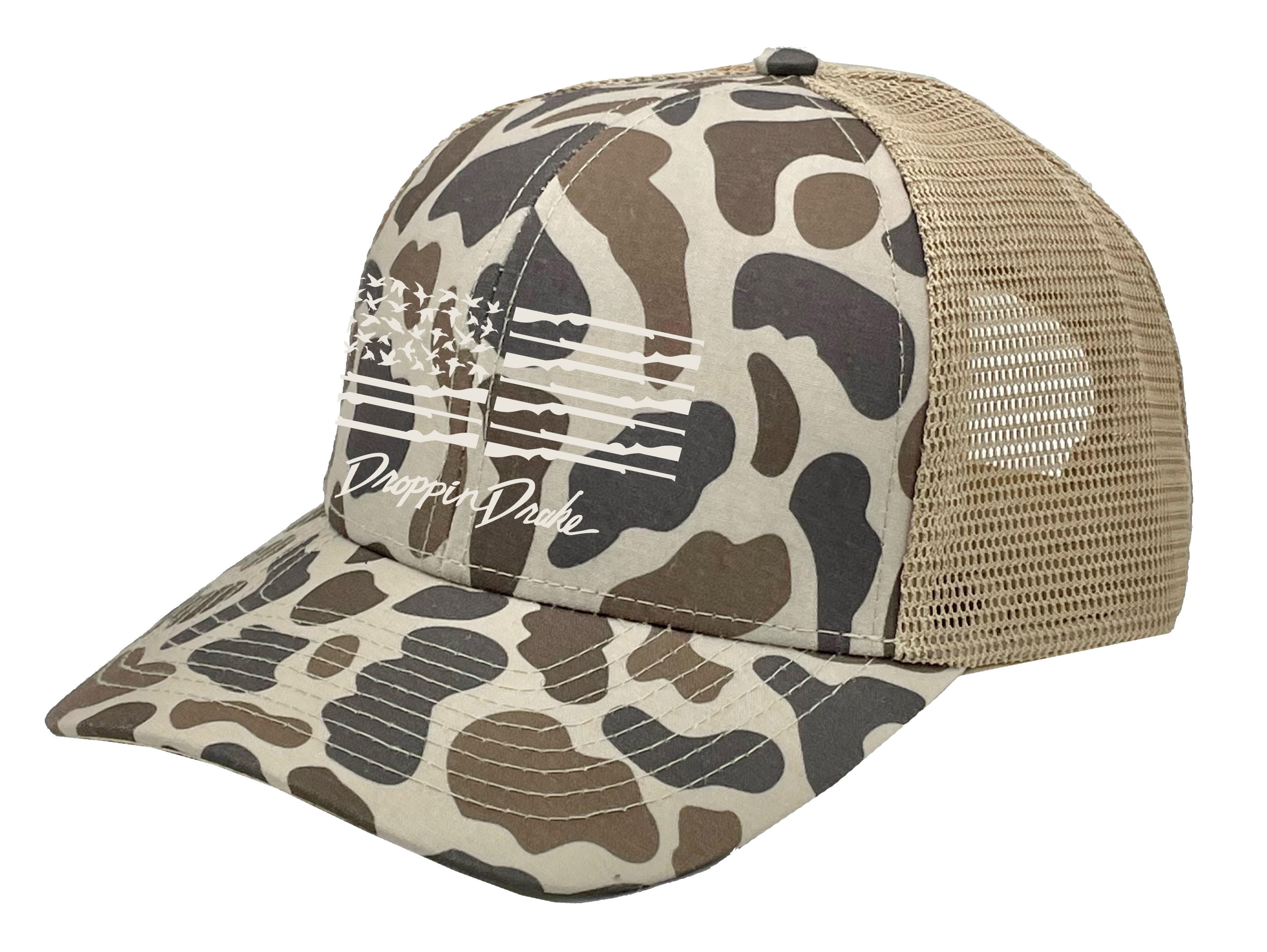 Droppin Drake Southern Apparel Co American Duck Gun Flag Trucker Mesh ...
