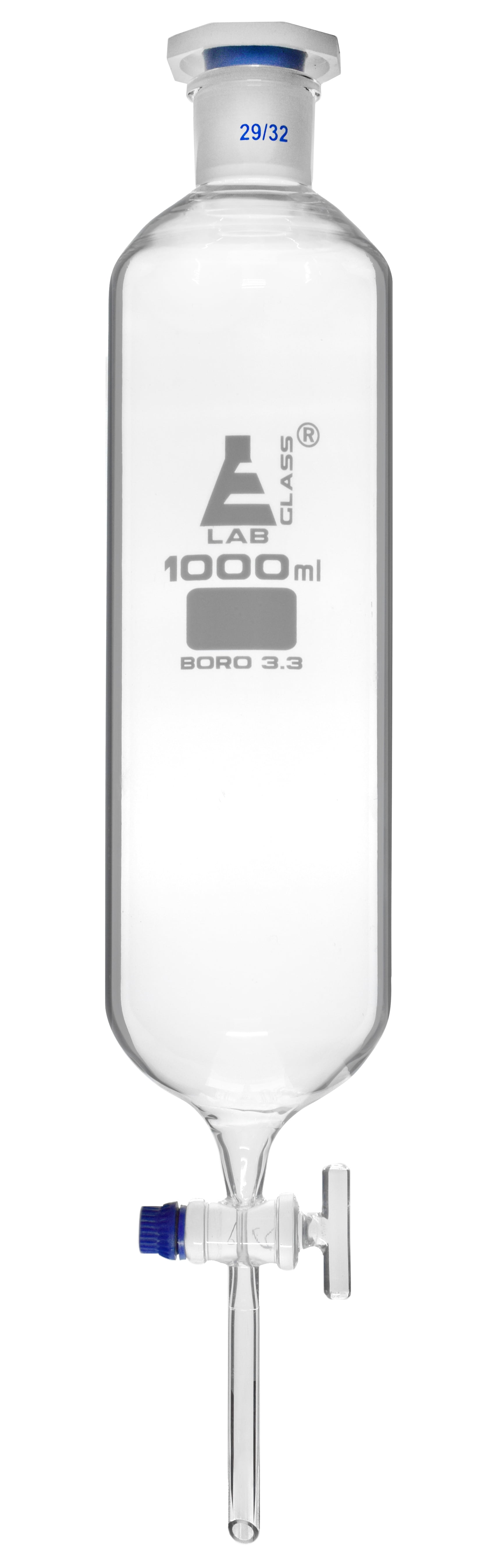 Dropping Funnel, 1000ml, Cylindrical - Socket Size 29/32 - Includes ...