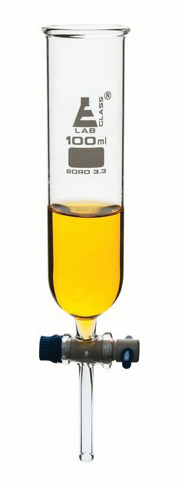 Dropping Funnel, 100ml, Cylindrical - Open top with PTFE Key Stopcock ...