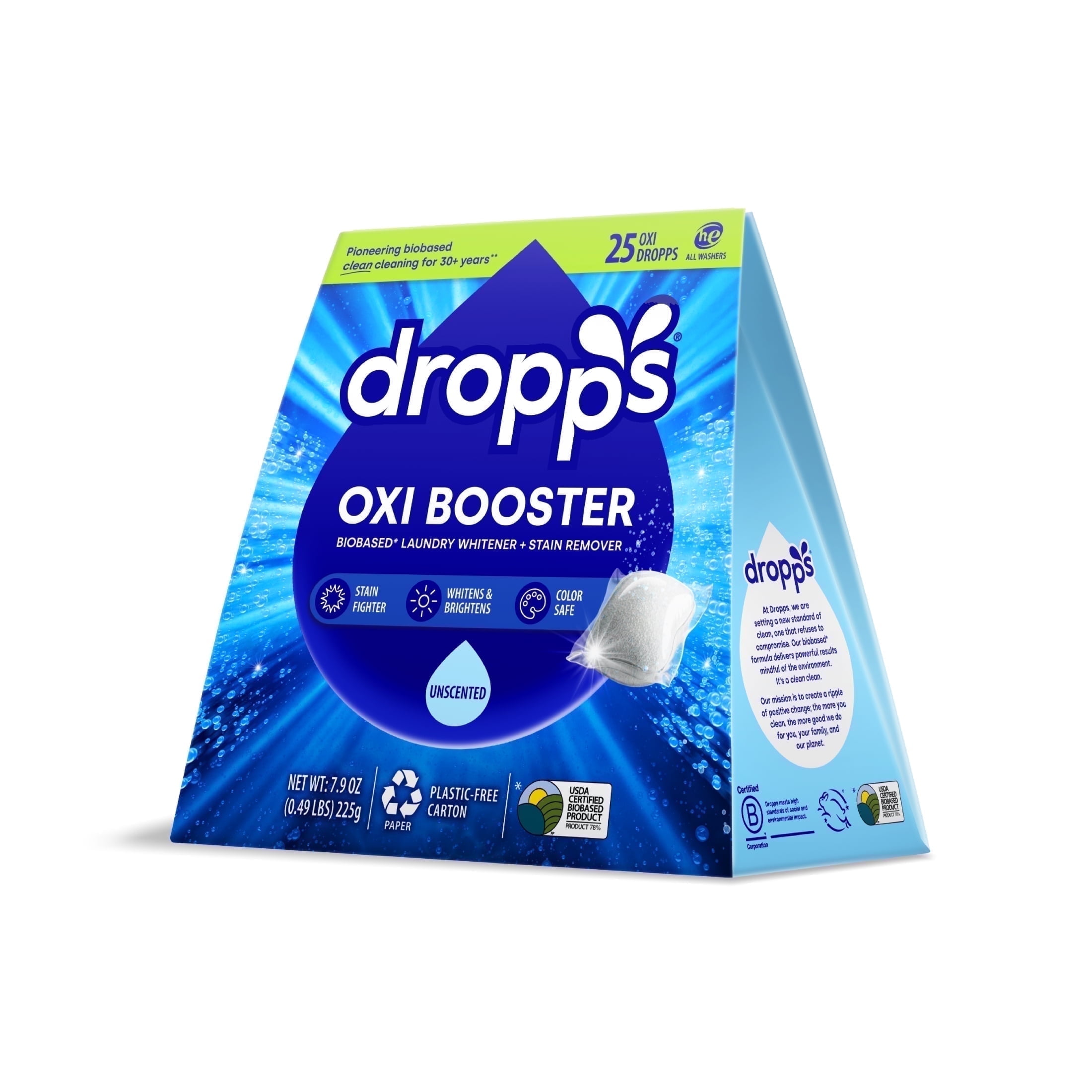 Dropps Laundry Oxi Booster Detergent Pods, Whitening and Brightening ...