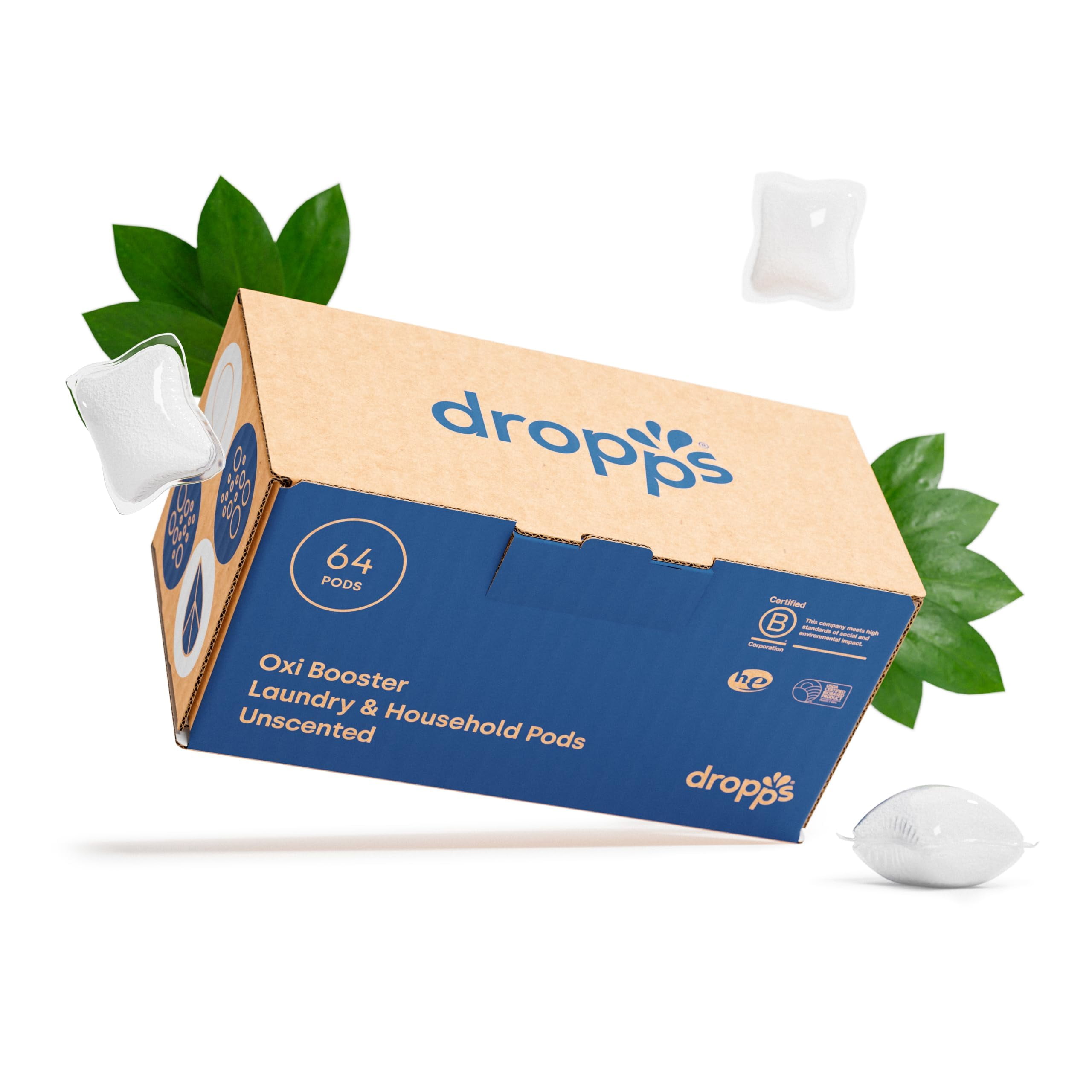 Dropps Oxi Booster Pods: Unscented | 64 Count | HE Compatible + All ...
