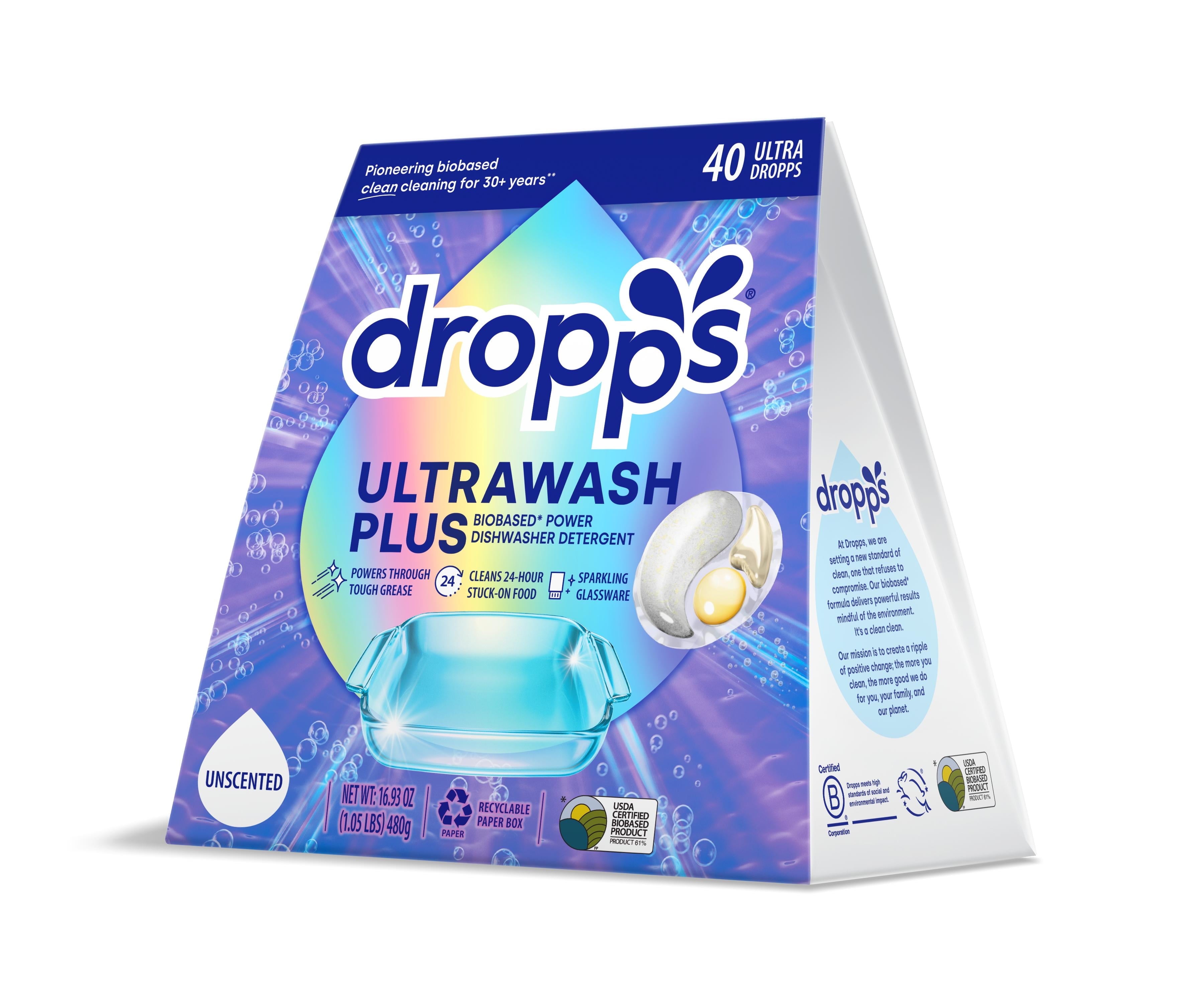 Dropps UltraWash Plus Biobased Power Dishwasher Detergent Pods ...