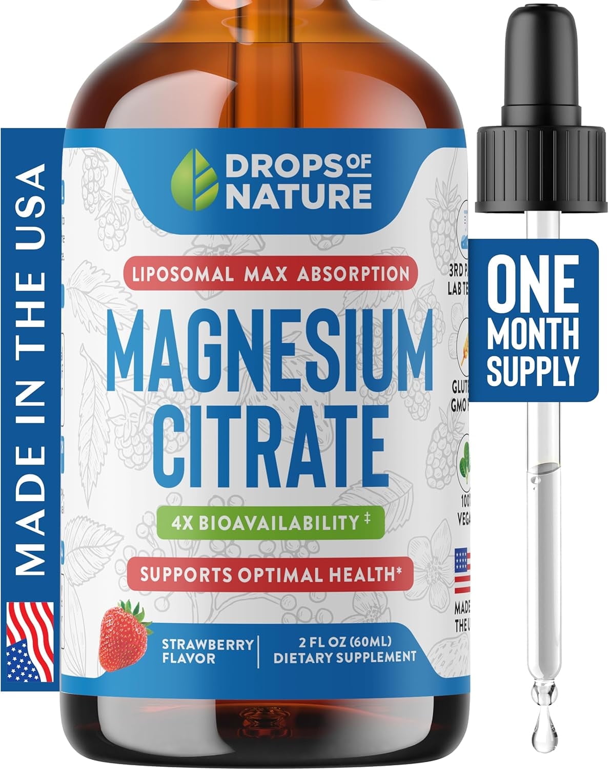 Drops of Nature Organic Magnesium Citrate Drops - Heart Health, Muscle ...