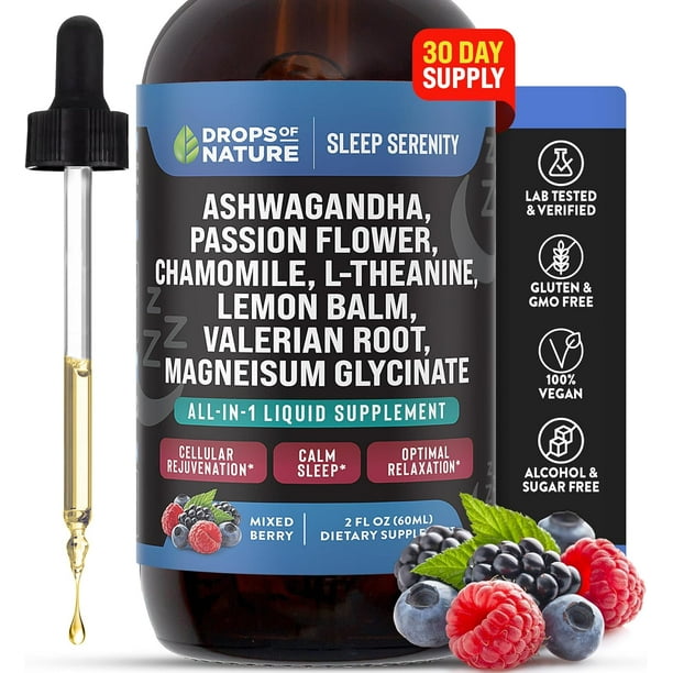 Drops of Nature Magnesium Glycinate & Ashwagandha Liquid Drops for ...