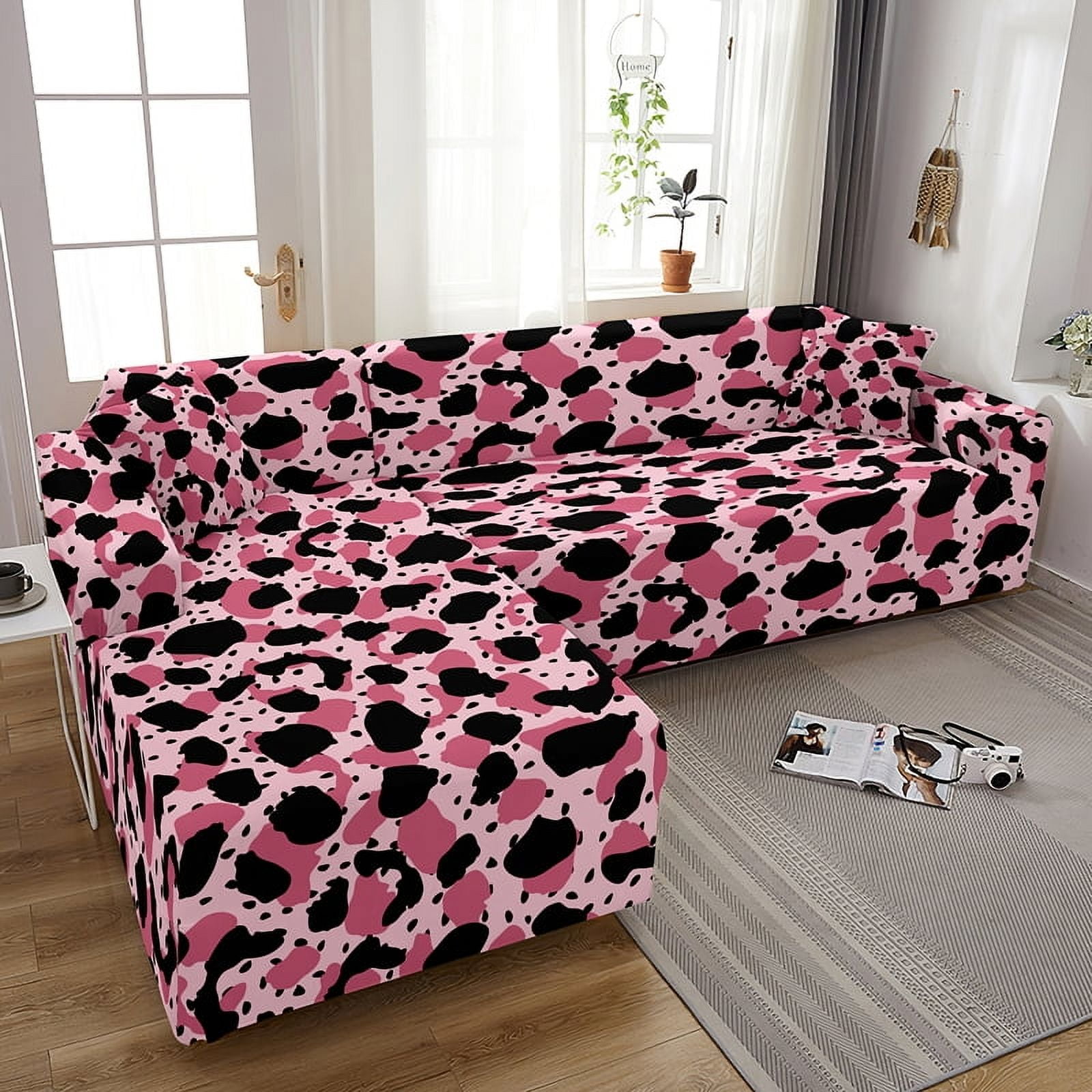 Dropship Leopard Print Slip-Resistant Combination L Shape Couch Cover ...