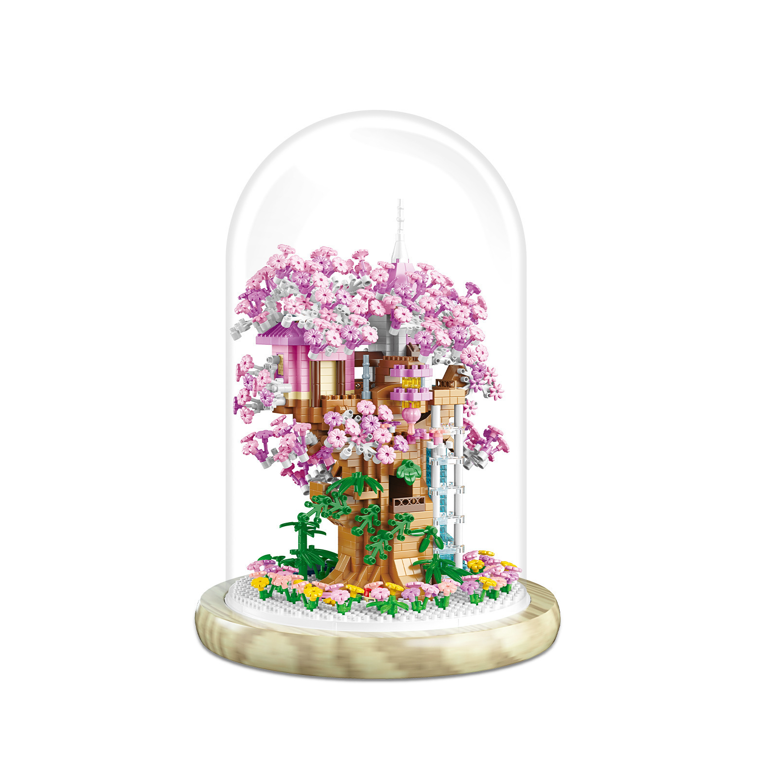 Dropurfon Cherry Blossom Bonsai Tree House Building Block Set Sakura ...