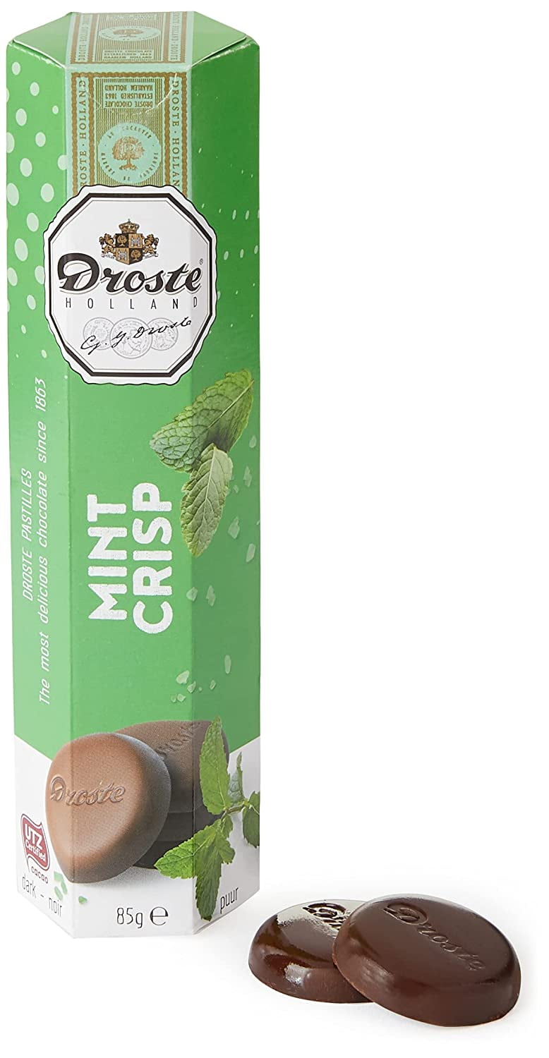 Droste Dutch Dark Mint Crisp Chocolate Pastilles -- 3 oz (86 g) MADE IN ...