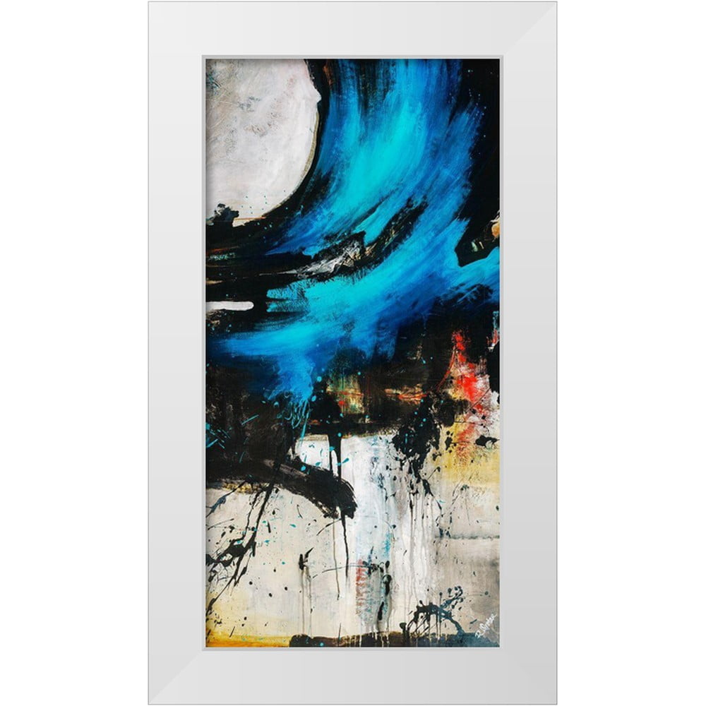 Drotar, Rikki 11x18 White Modern Wood Framed Museum Art Print Titled - Turquoise Splash II ...