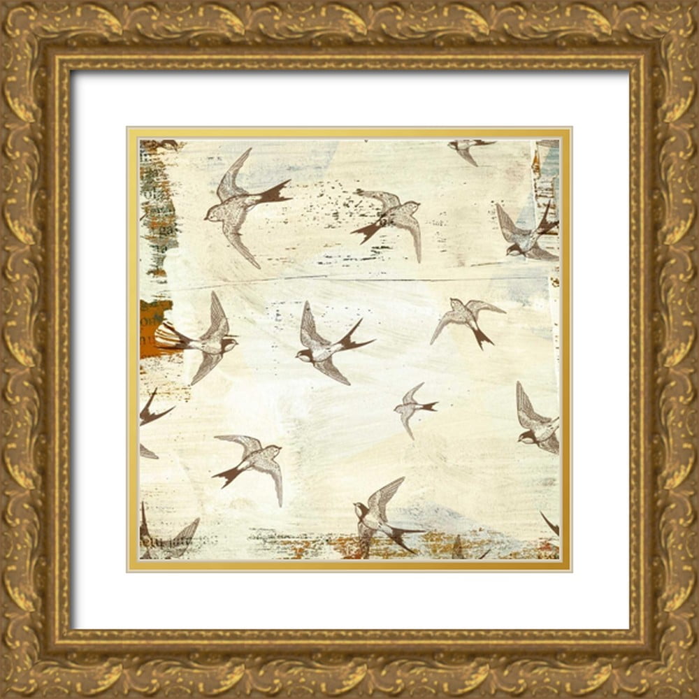 Drotz, Dallas 26x26 Gold Ornate Wood Framed with Double Matting Museum ...