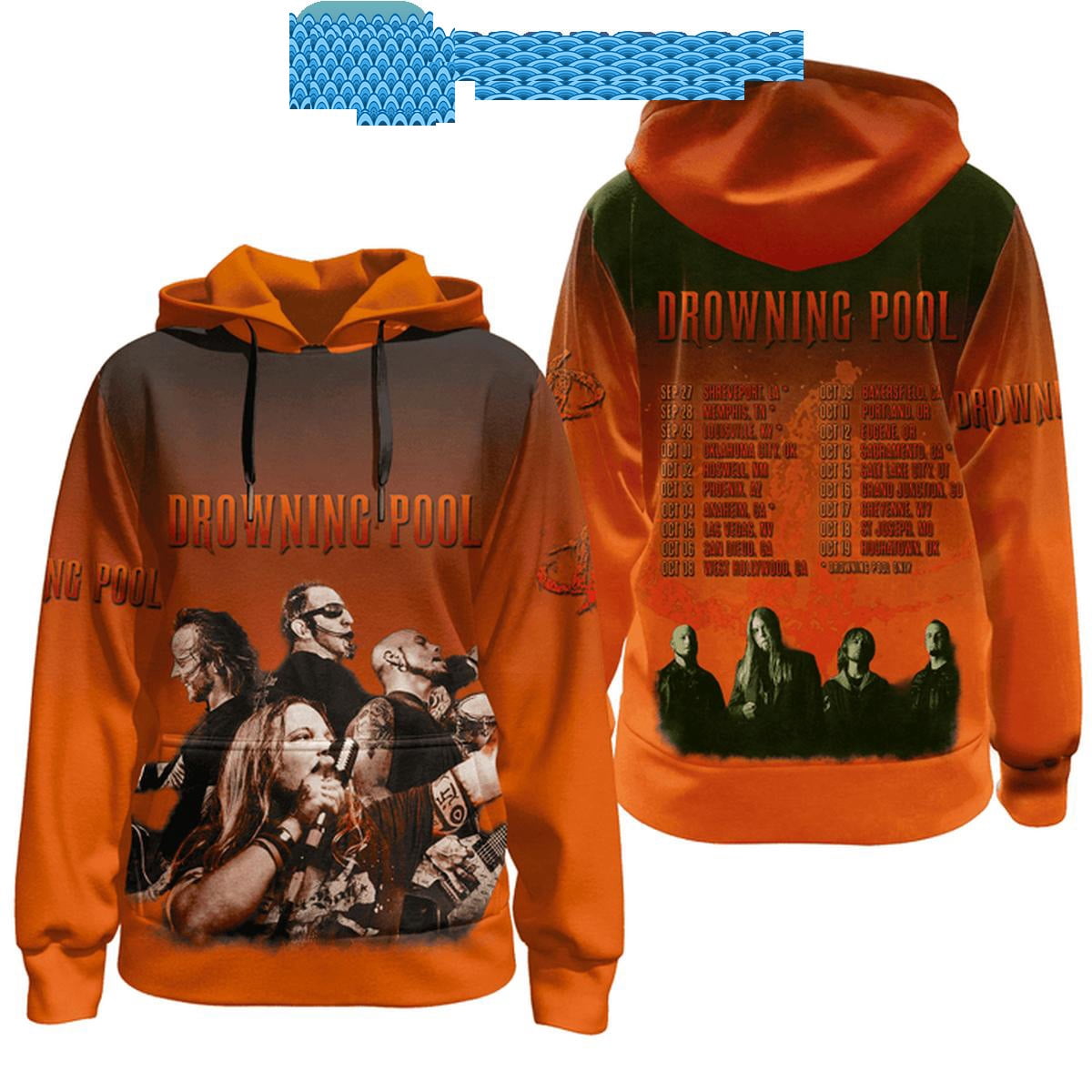 Drowning Pool 2024 Tours Schedule Hoodie T-Shirt - Walmart.com