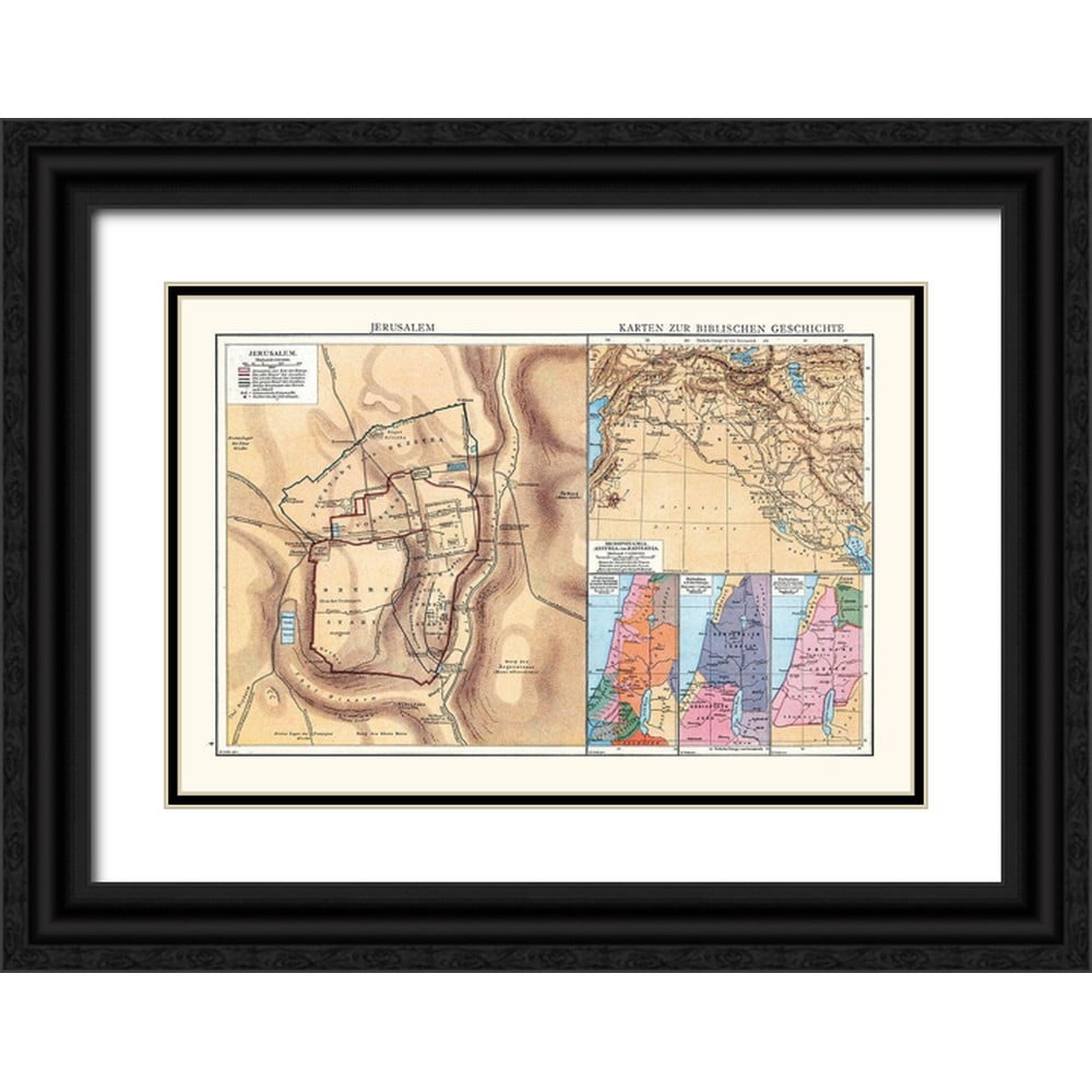 Droysen 14x11 Black Ornate Wood Framed with Double Matting Museum Art ...