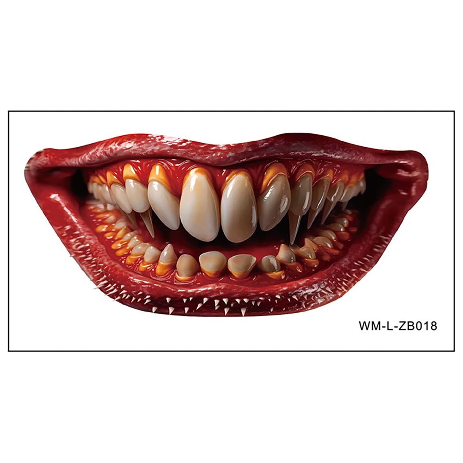Drses‌‌ 2023 New Halloween Prank Makeup Temporary Halloween Clown Horror Mouth Stickers ...