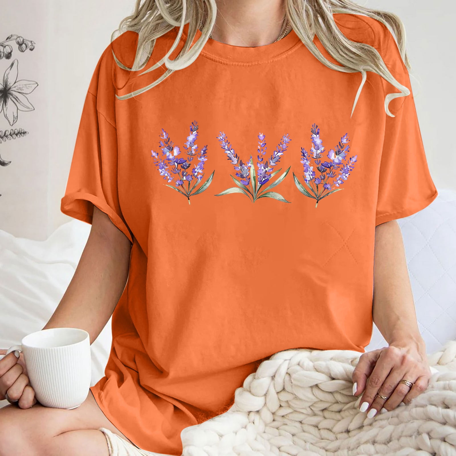 Drses Cute Spring Tshirt Oversized Floral Graphic Tees Vintage ...