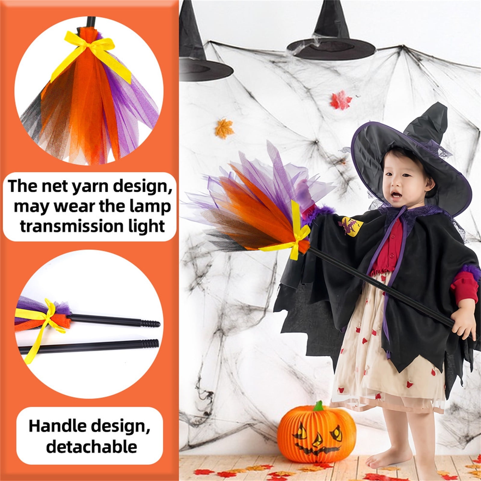 Drses‌‌ Halloween Decoration Witch Flying Broomstick Party Dance ...