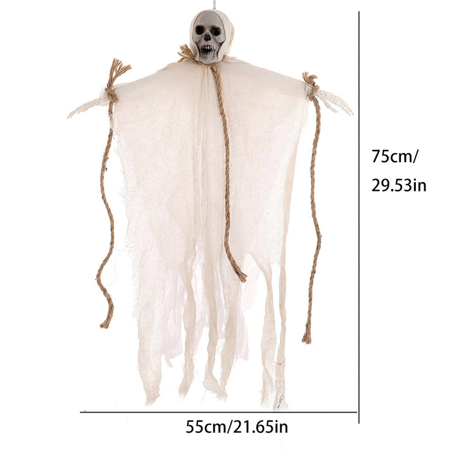 Drses‌‌ Halloween Rope Hanging Ghost Decoration Skull Head Cloth House ...