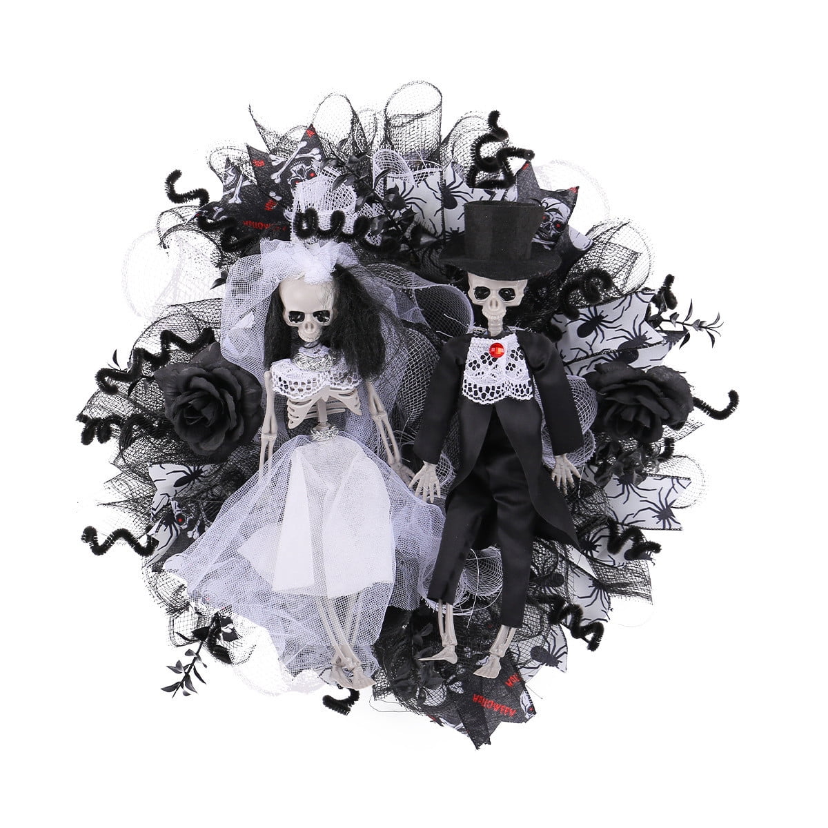 Drses‌‌ Halloween Skeleton Bride And Groom Mesh Garland Simulation ...