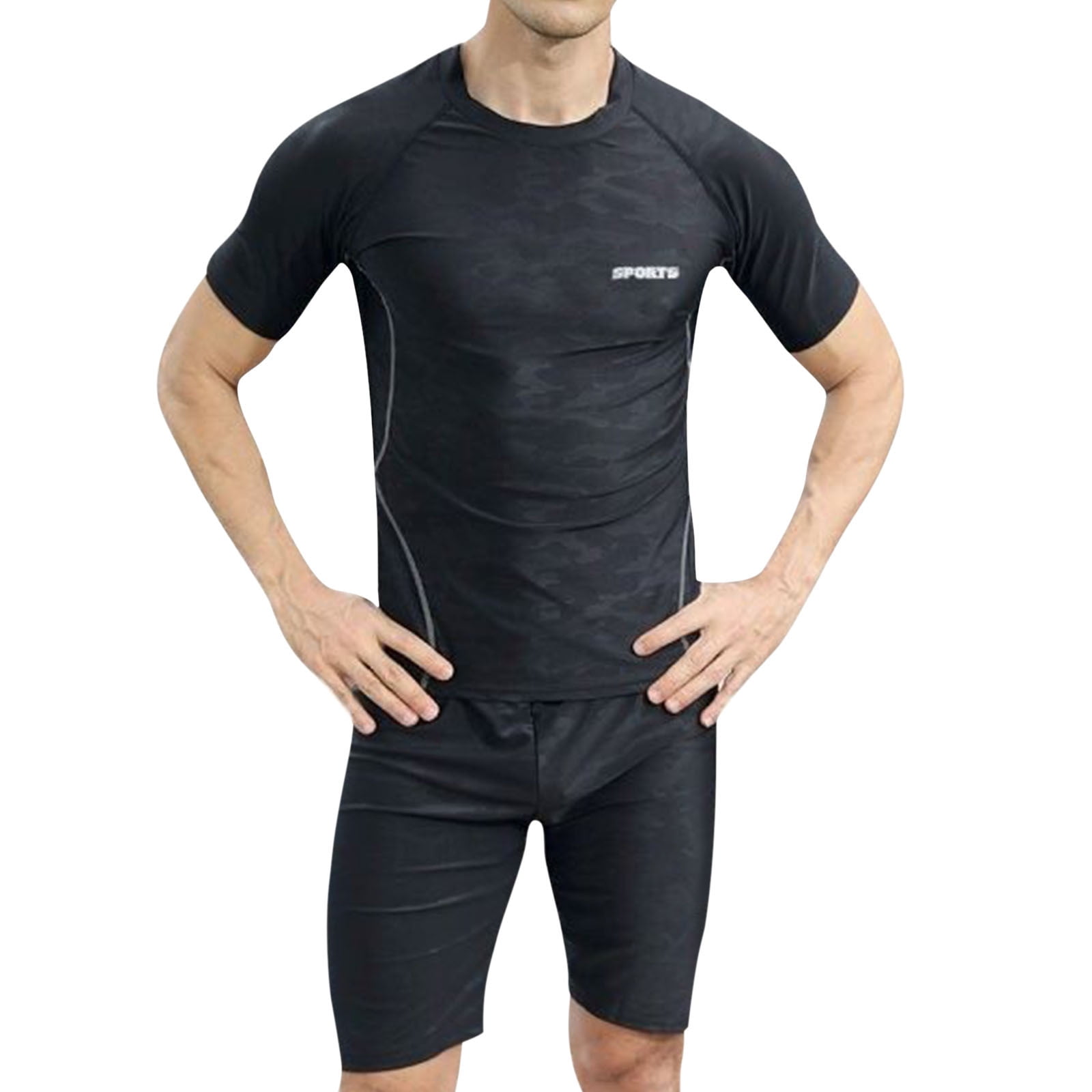 Drses Men's UPF 50+ Rash Guard Swim Set - Quick Dry Short Sleeve & Swim ...