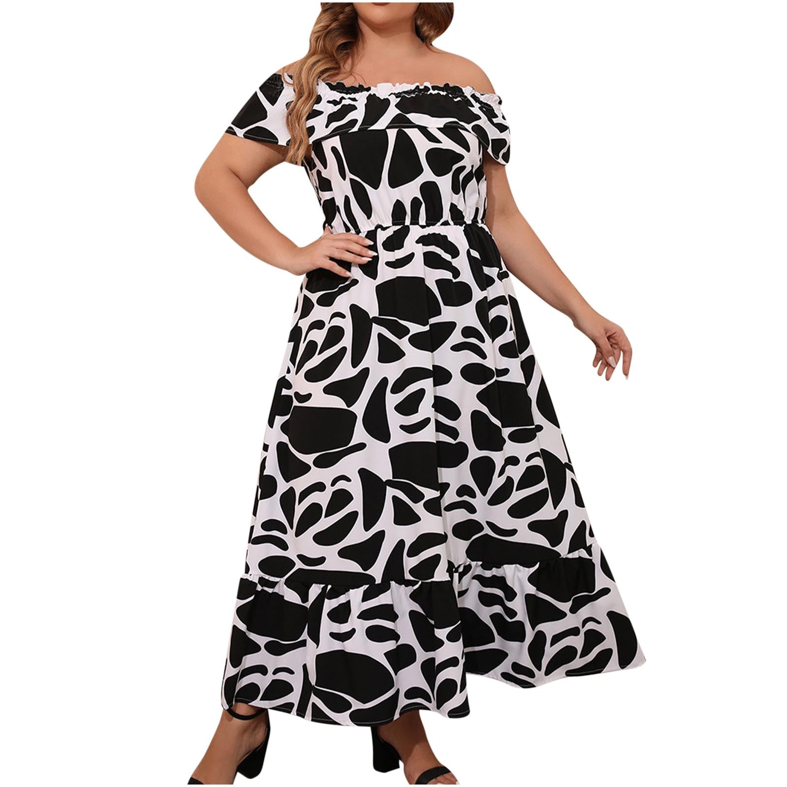Drses Sexy Off Shoulder Puff Oversized Short Sleeve Maxi Dress for ...