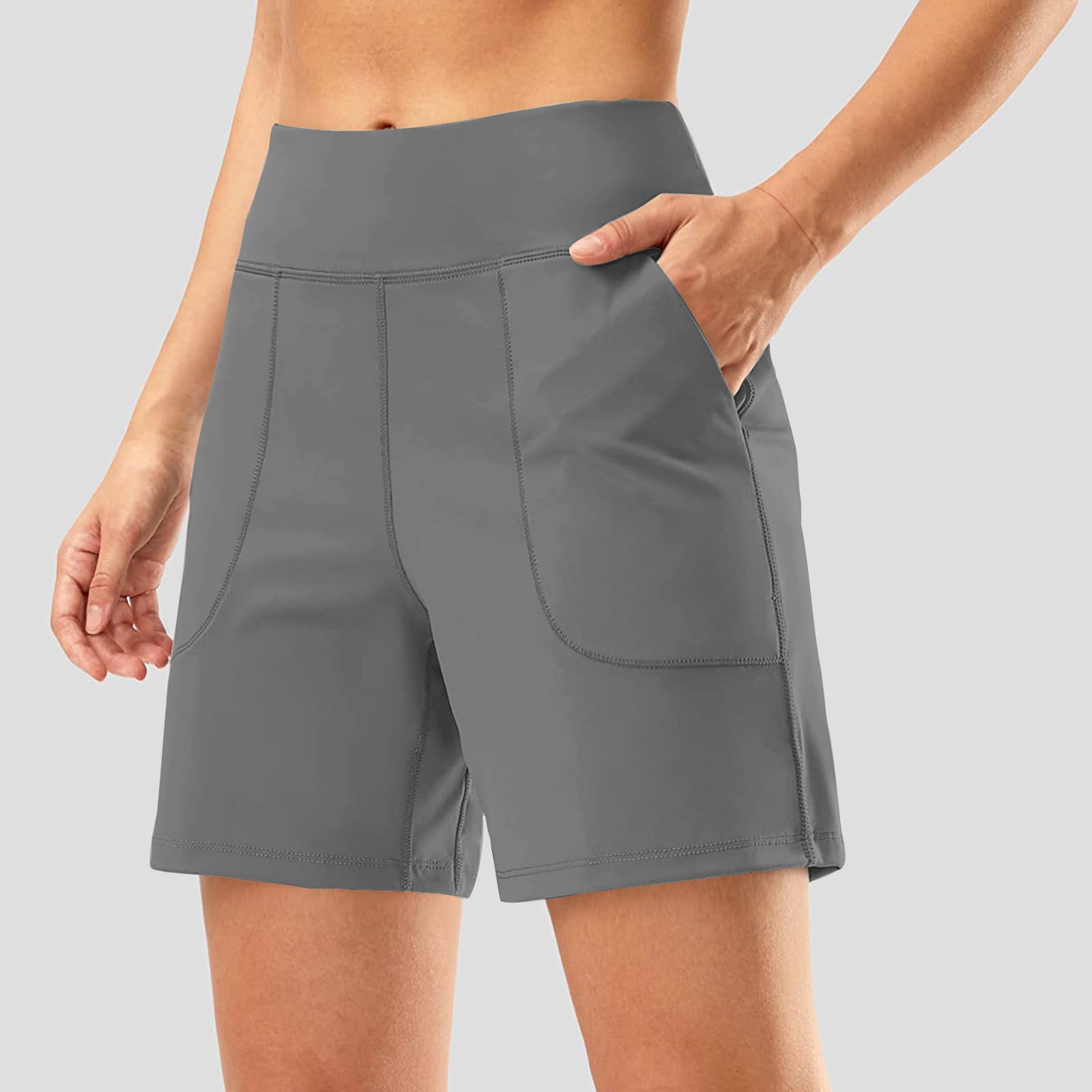 Drses Shorts for Women No Front Seam High Waist Biker Shorts for Women ...