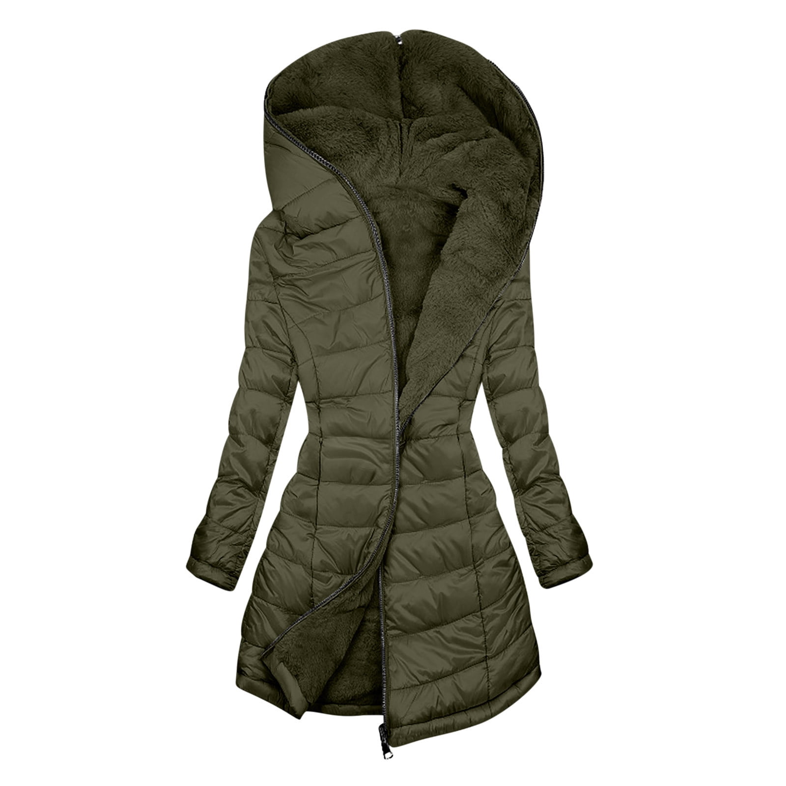Drses Winter Coats For Women With Hood Fleece Lined Thicken Puffer Coat ...