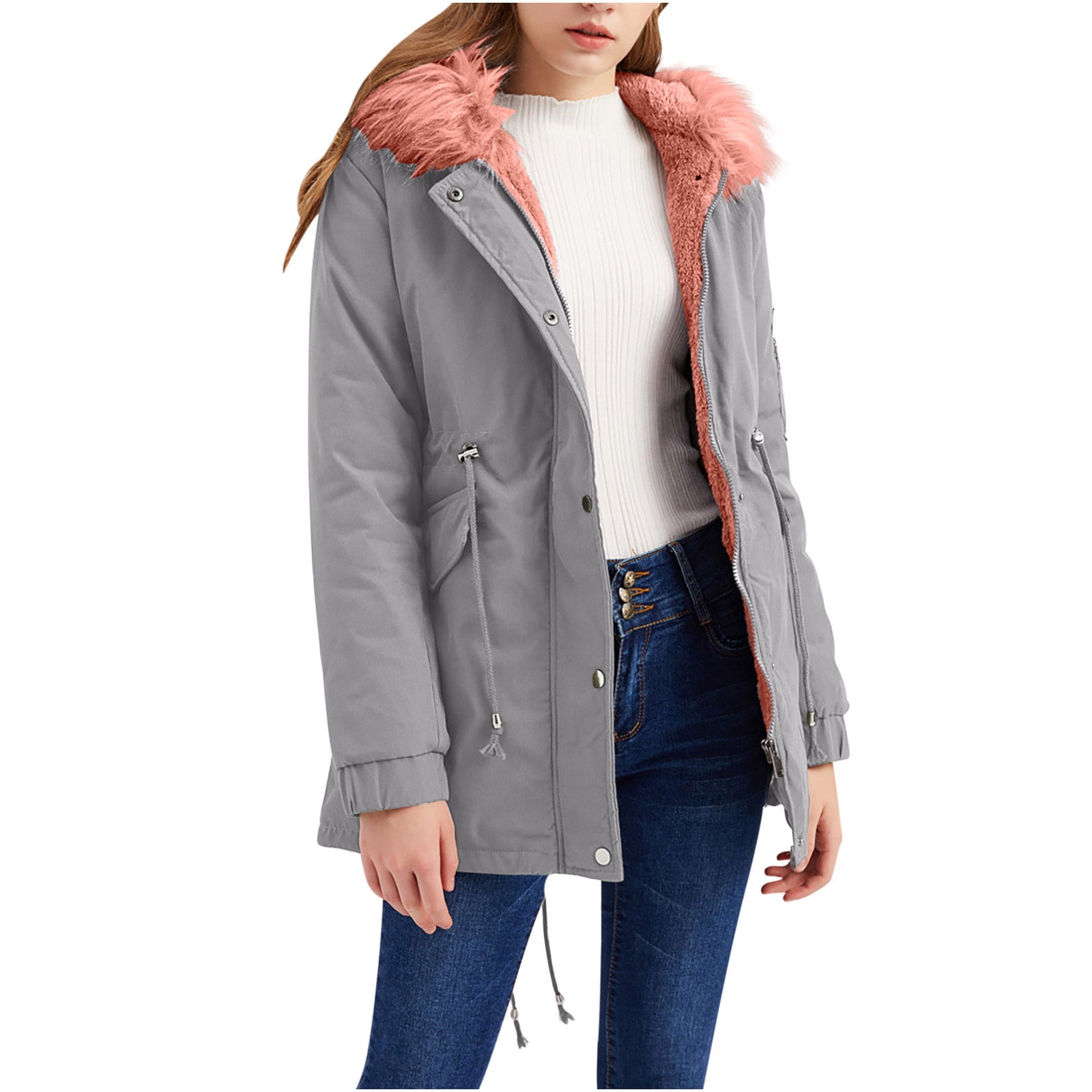Drses Winter Coats for Women Trendy Thicken Fleece Lined Parkas Anoraks ...