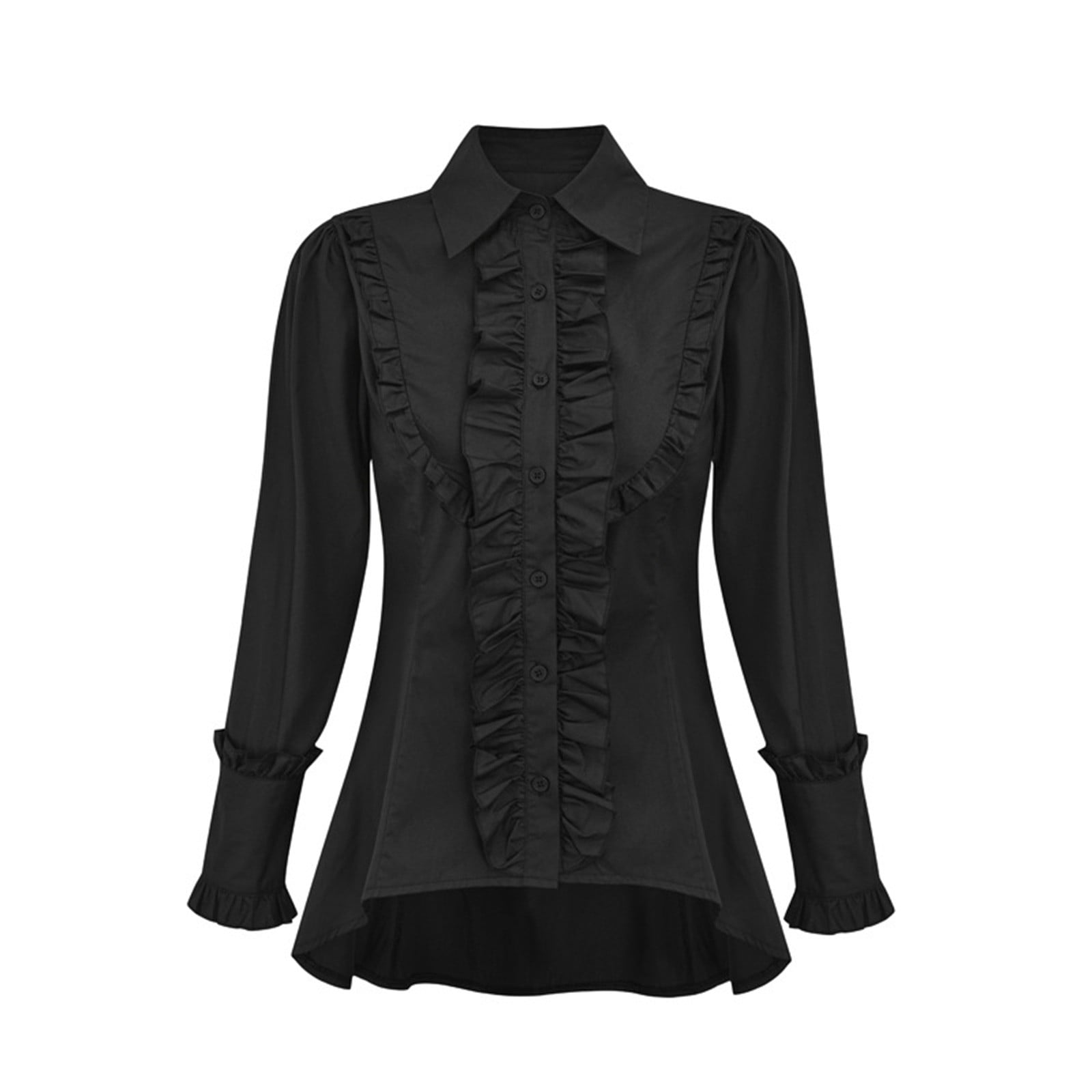 Drses Women Peasant Blouses Gothic Pirate Shirts Long Sleeve Ruffle ...