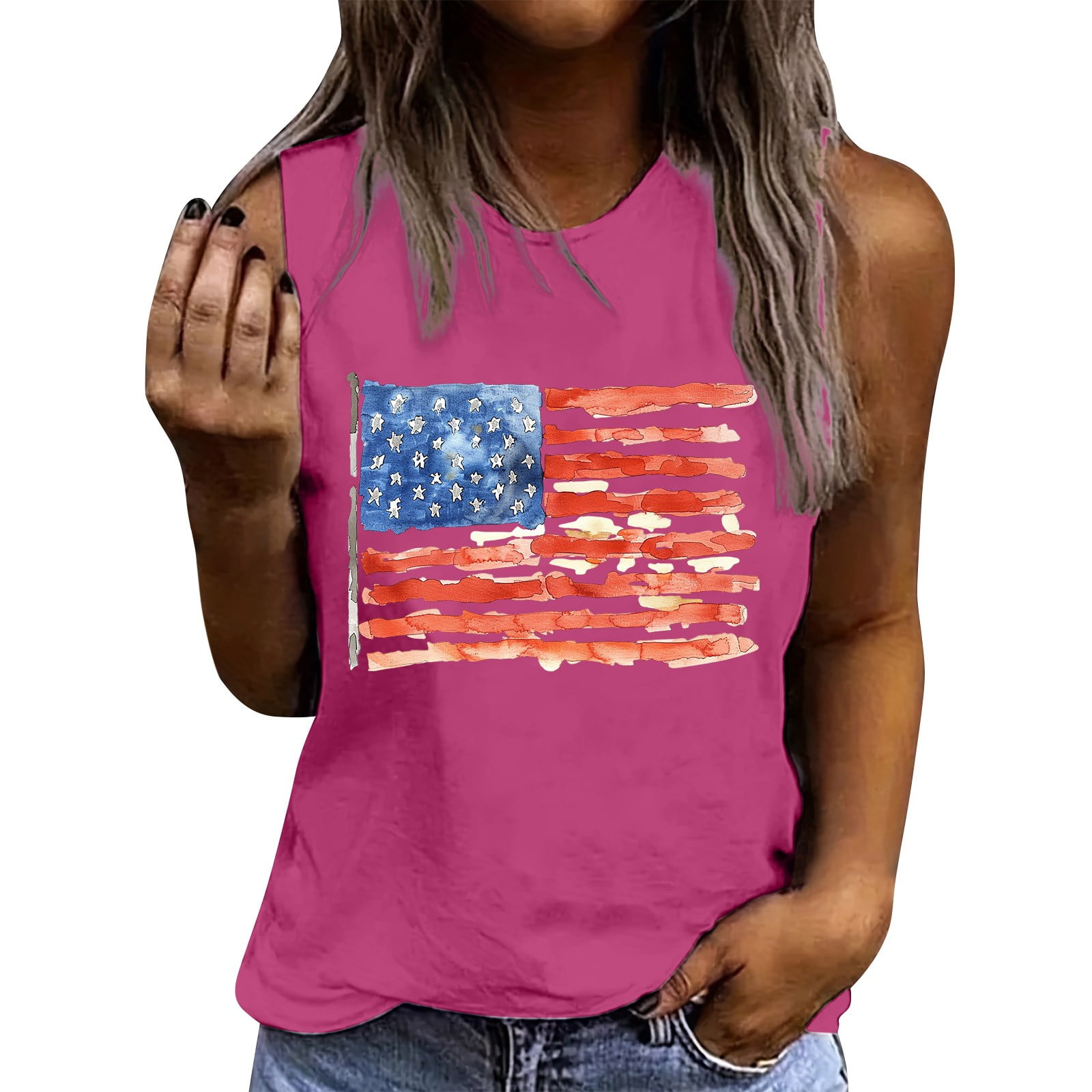Drses Women's American Flag Tank Tops - Patriotic Stars & Stripes ...