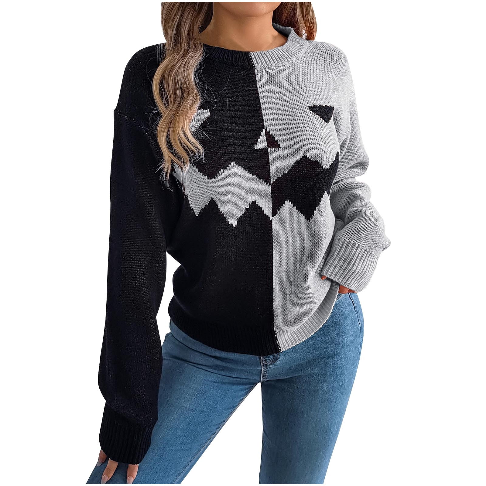 Drses‌‌ ‌‌‌‌‌‌‌‌‌‌‌‌‌‌‌‌Women's Halloween Knit Sweater - Pumpkin Long ...
